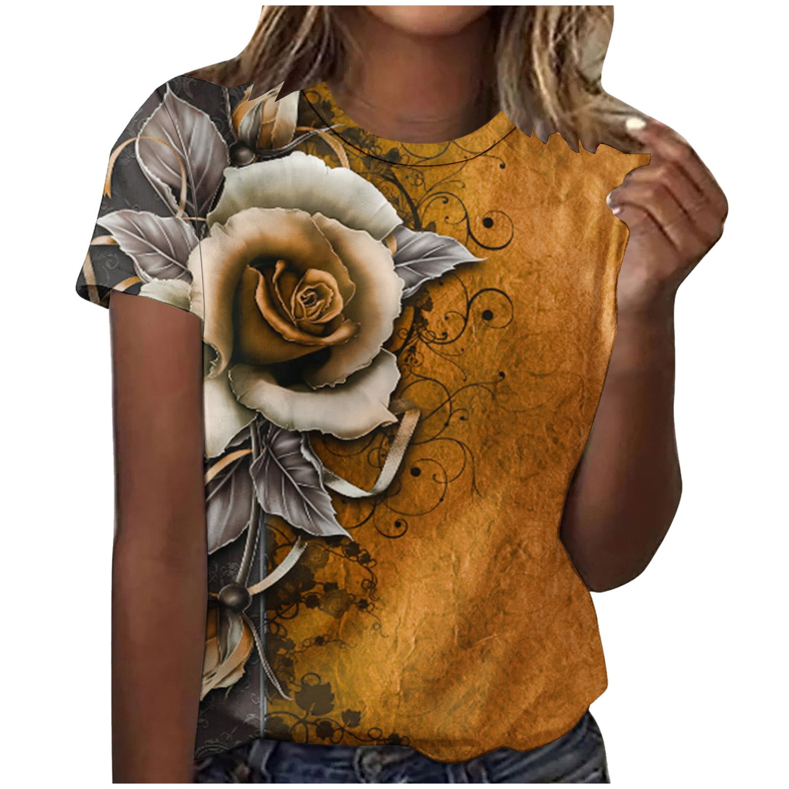 Zzwxwa Cute Tops For Women Savings Plus Size Loose Fit Cozy Style Cool