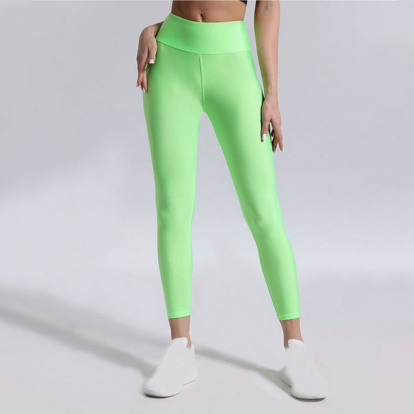 ZZwxWA Leggings with Belly Control Tights Neon Pants High Waist Elastic ...