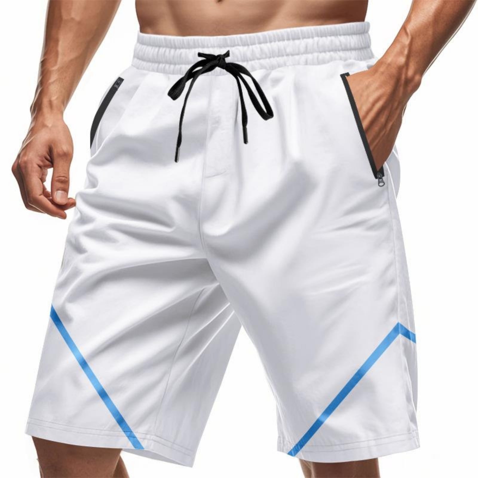 ZZwxWA Men's Athletic Running Shorts 7" with Zipper Pockets Mesh Quick ...