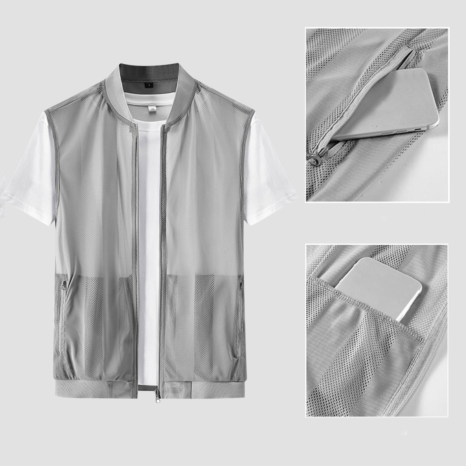 ZZwxWA Men's Summer Vest Casual Lightweight Breathable Mesh Cycling ...