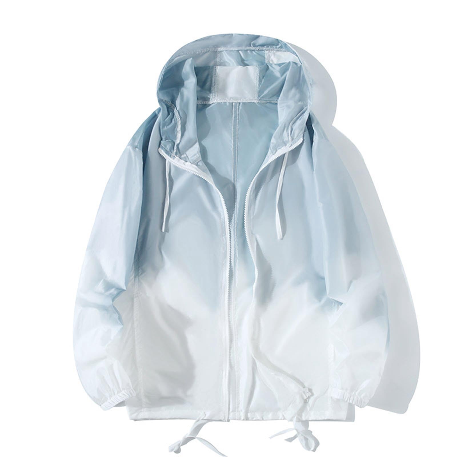 ZZwxWA Mens Athletic Hoodie Jacket Lightweight Full Zip Thin Sun UV ...