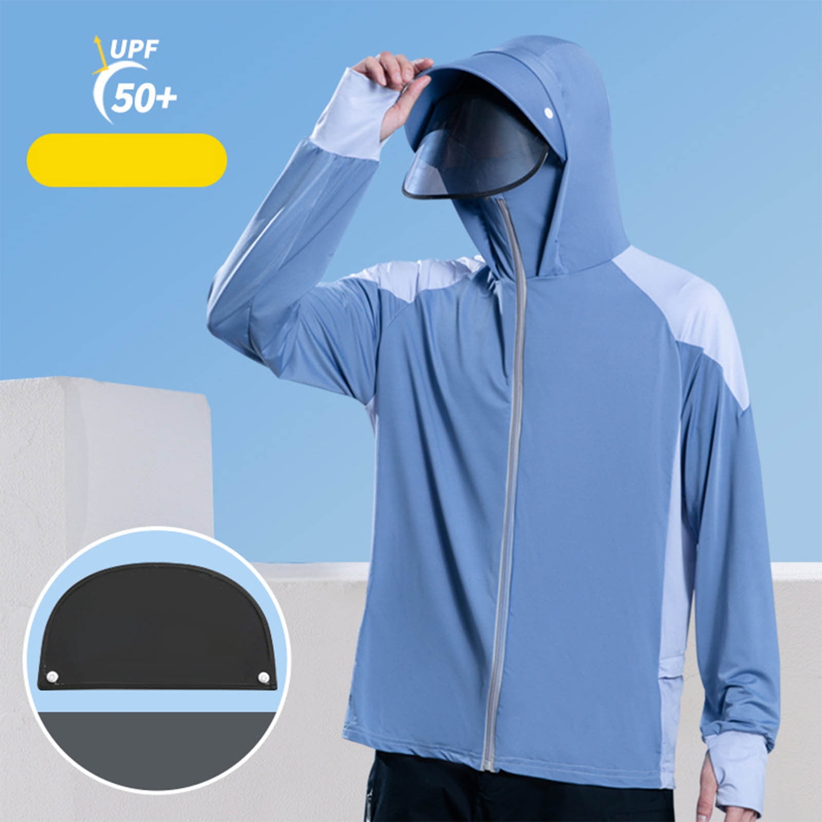 ZZwxWA Mens Ice Silk Sun-Protective Clothing New Summer Style with UPF50+ Lightweight and ...