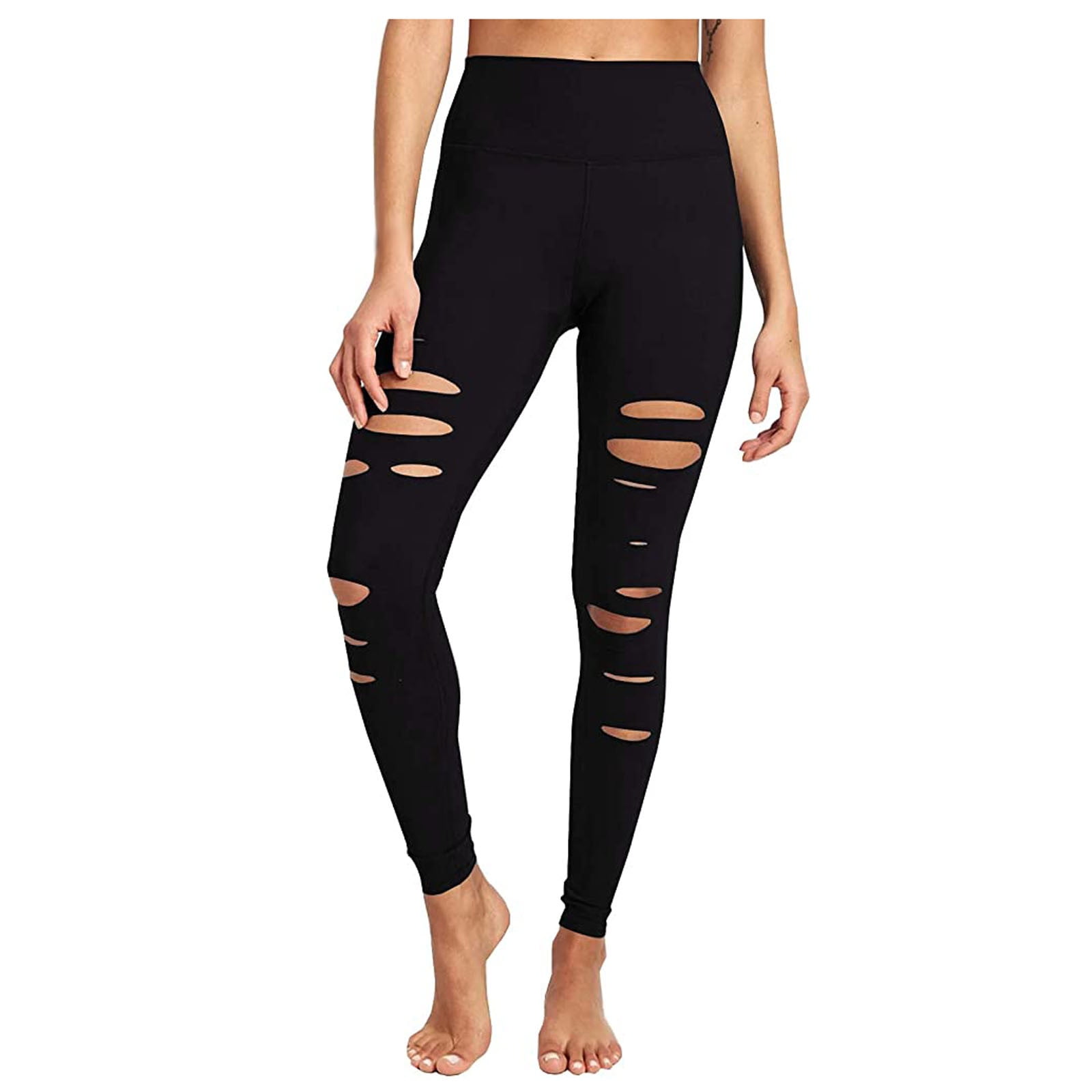 ZZwxWA Ripped Warrior Legging for Women - High Waist Control Yoga Pants ...