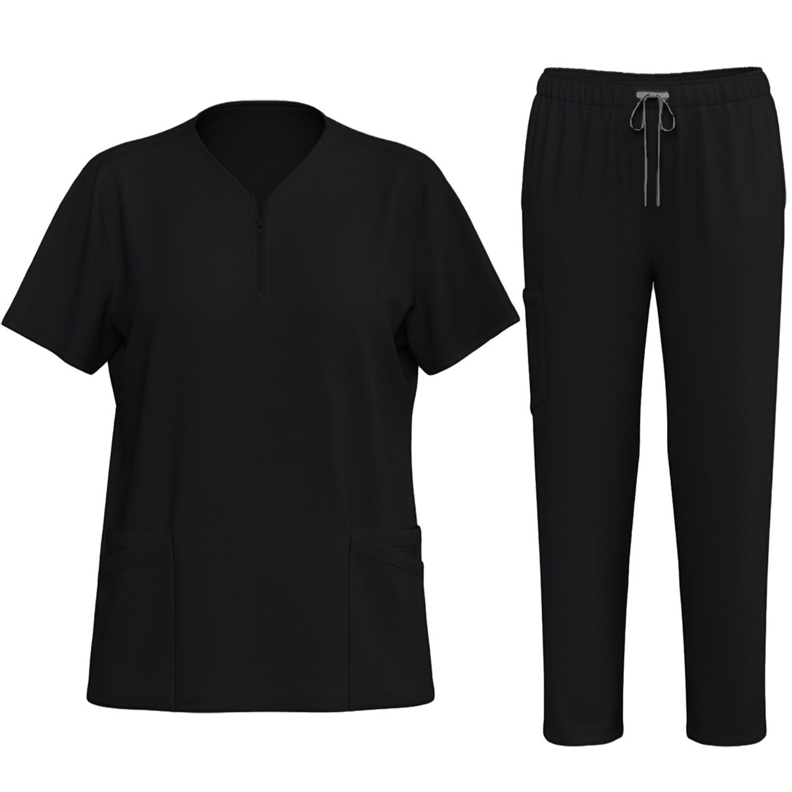 ZZwxWA Scrubs Medical Uniform Women and Men Scrubs Set Medical Scrubs ...