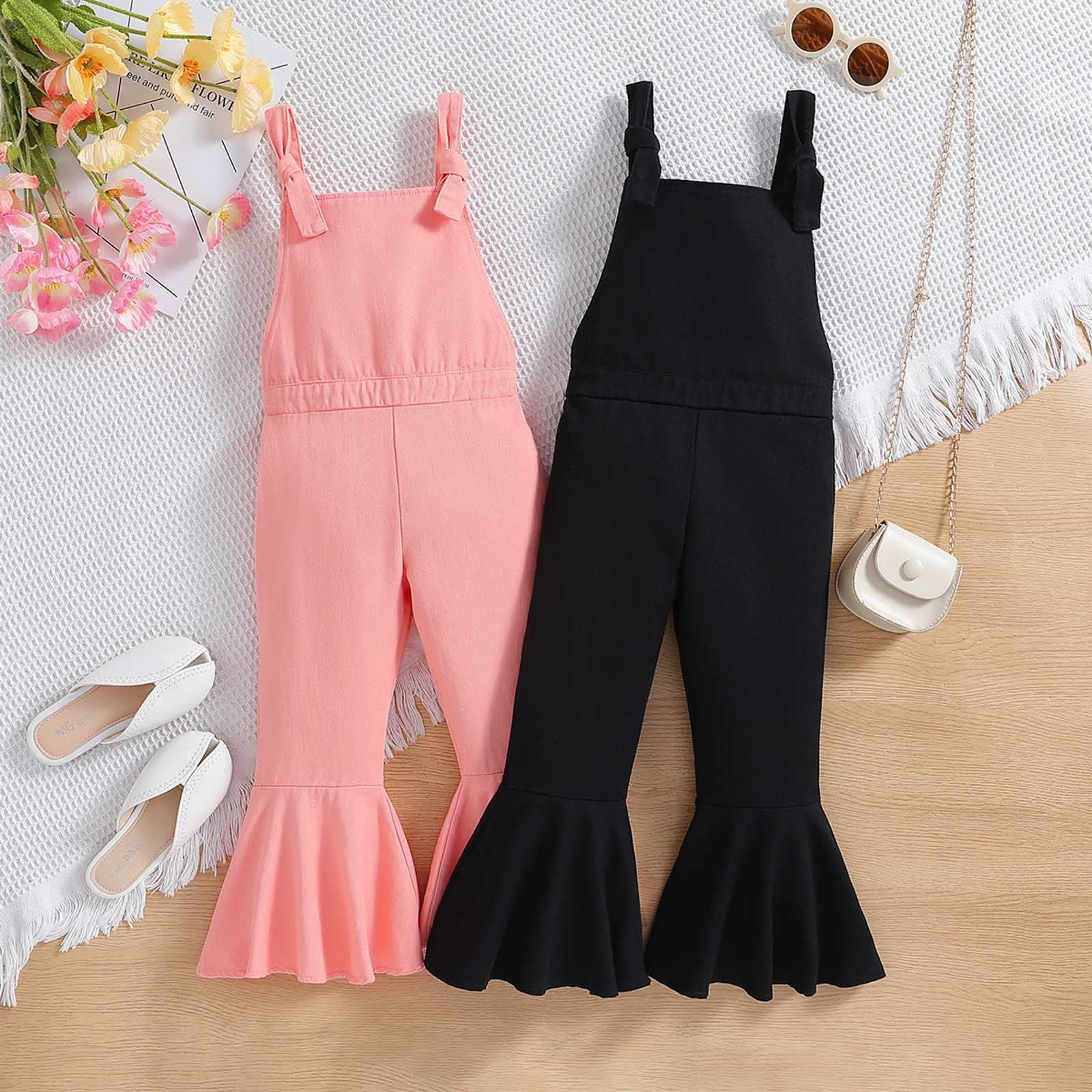 ZZwxWA Toddler Baby Girl Bell Bottom Romper Jumpsuit Overalls Jeans ...