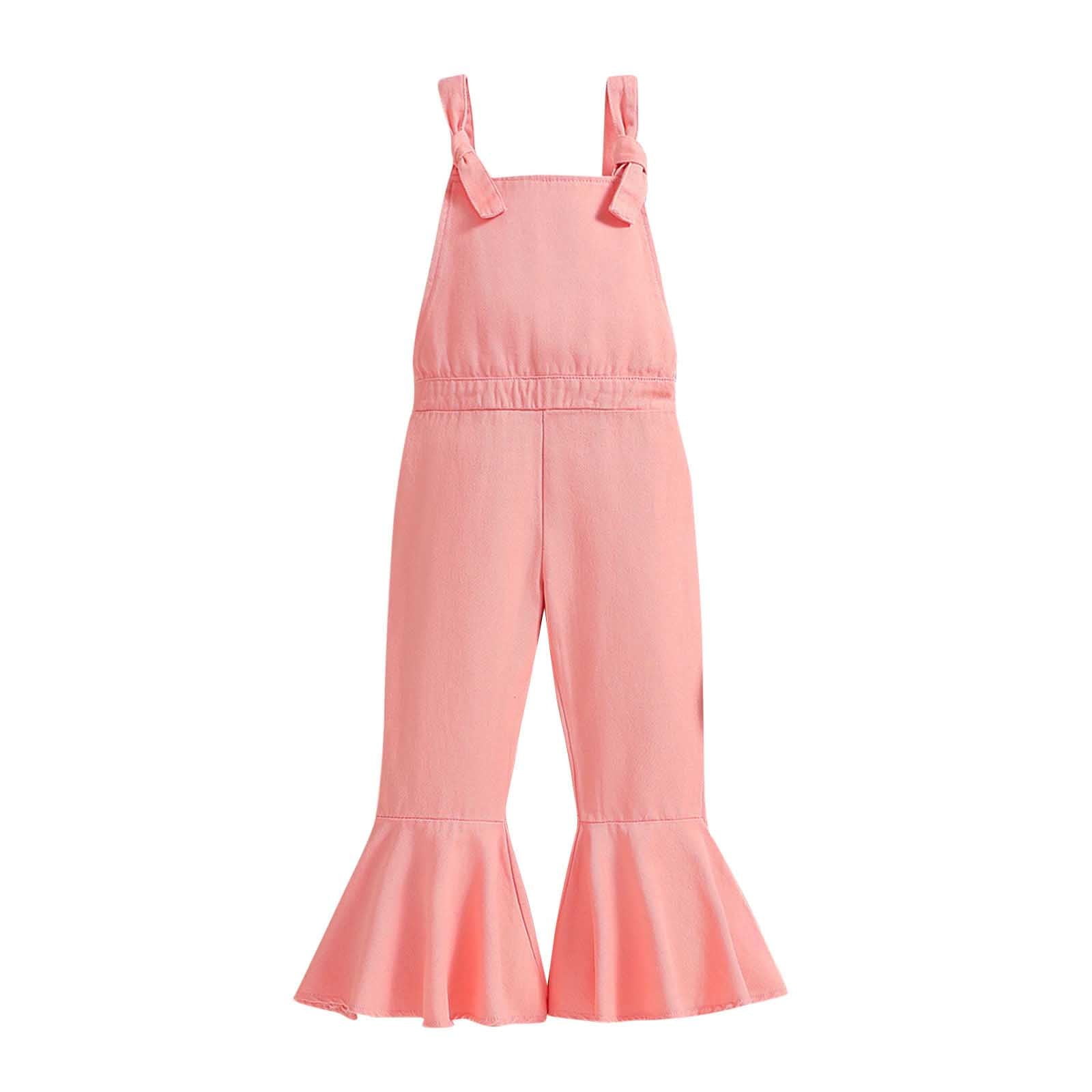 ZZwxWA Toddler Baby Girl Bell Bottom Romper Jumpsuit Overalls Jeans ...