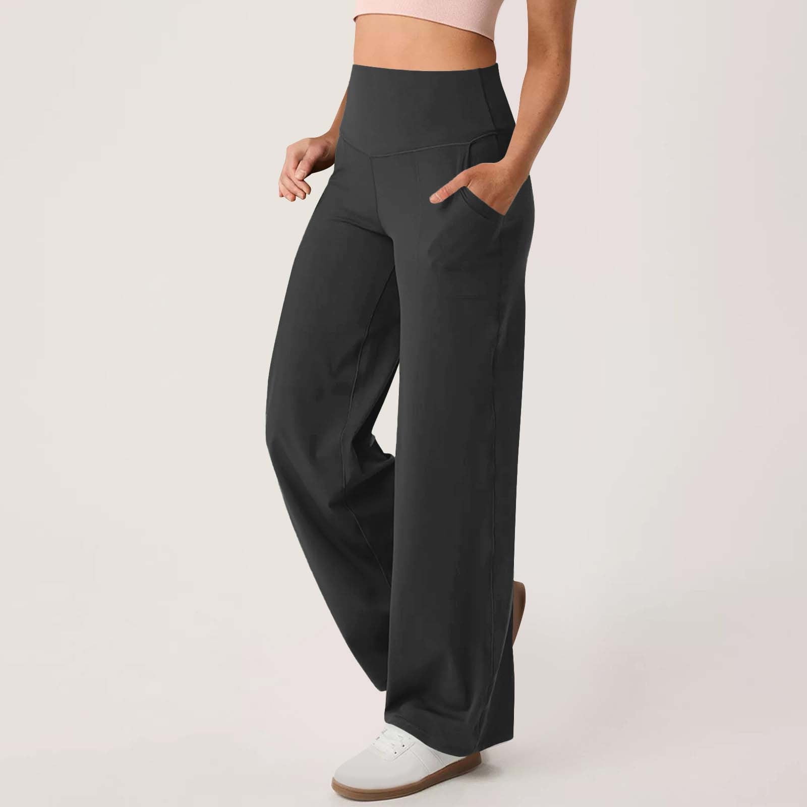 ZZwxWA Wide Leg Yoga Pants for Women Stretch High Waisted Yoga Pants ...