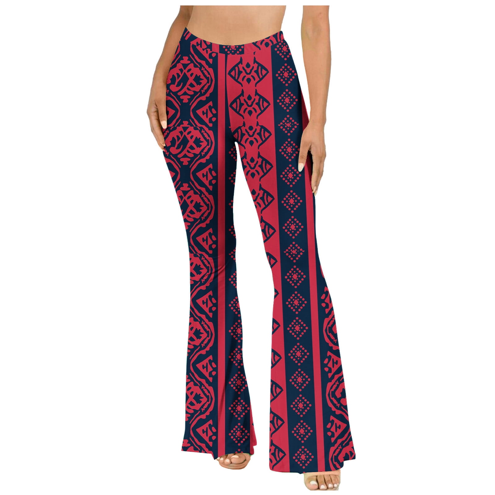 ZZwxWA Women's Flare Slacks Bohemian Hippie Vintage Unpositioned Floral ...