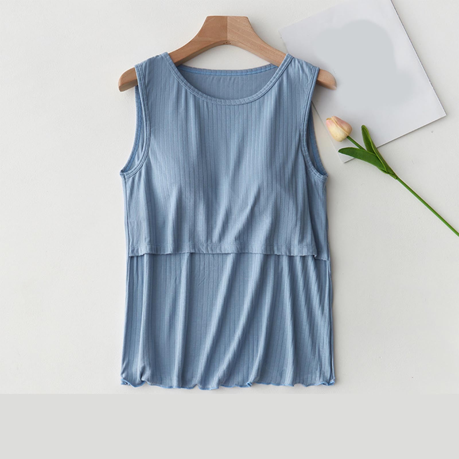 ZZwxWA Women's Maternity Tank Tops Sleeveless Pregnancy Shirts Modal ...