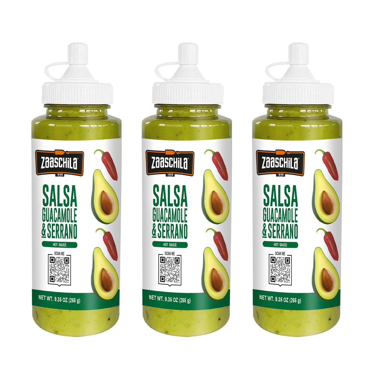 Zaaschila Sauce Guacamole & SE33 Serrano 9.35oz (265g) 3pc pack ...