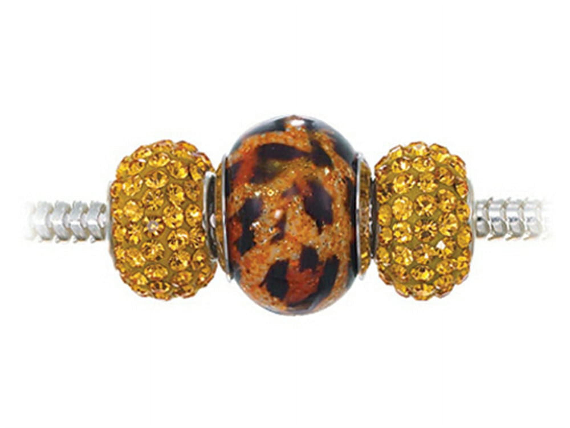 Zable Sterling Silver Leopard Print Trio Bead Set (Bracelet not ...