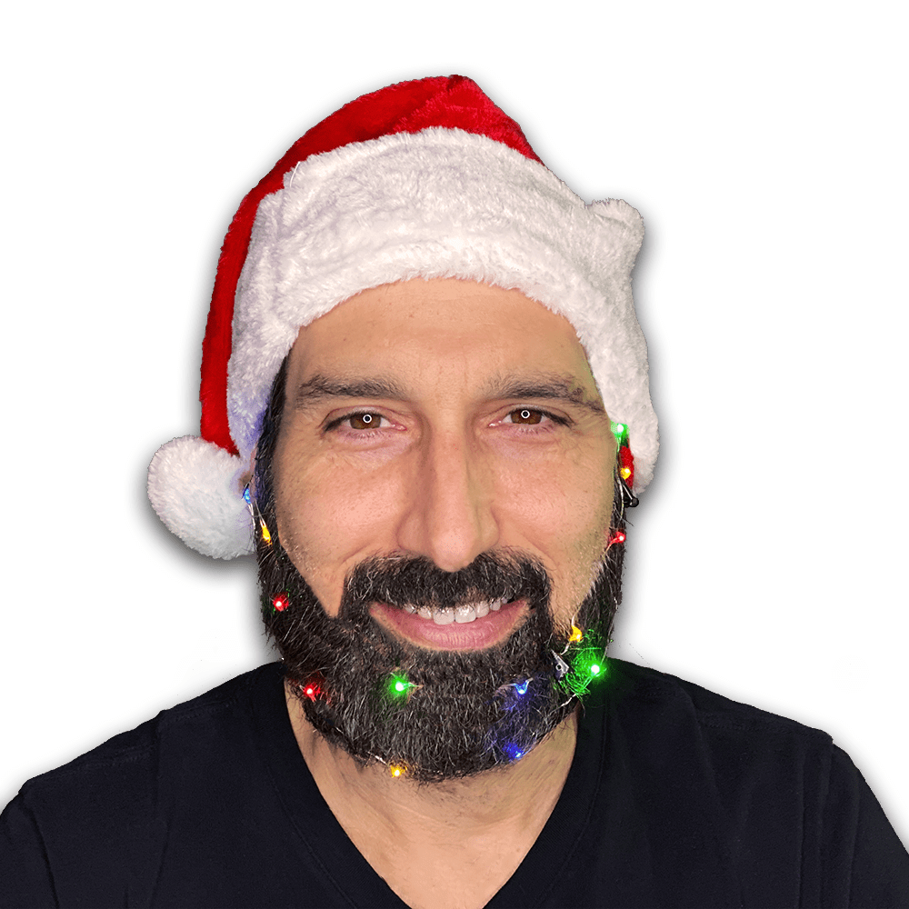 Zabolight Beard lights 18pcs LED colorful Christmas clip on facial hair ...