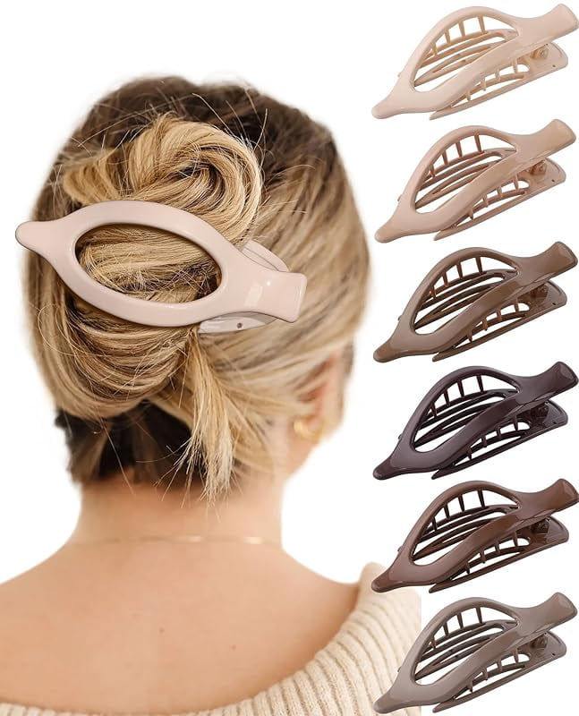 Zabufoli French Concord Hair Clips Claw - 6Pcs Side Slid Flat Hair ...