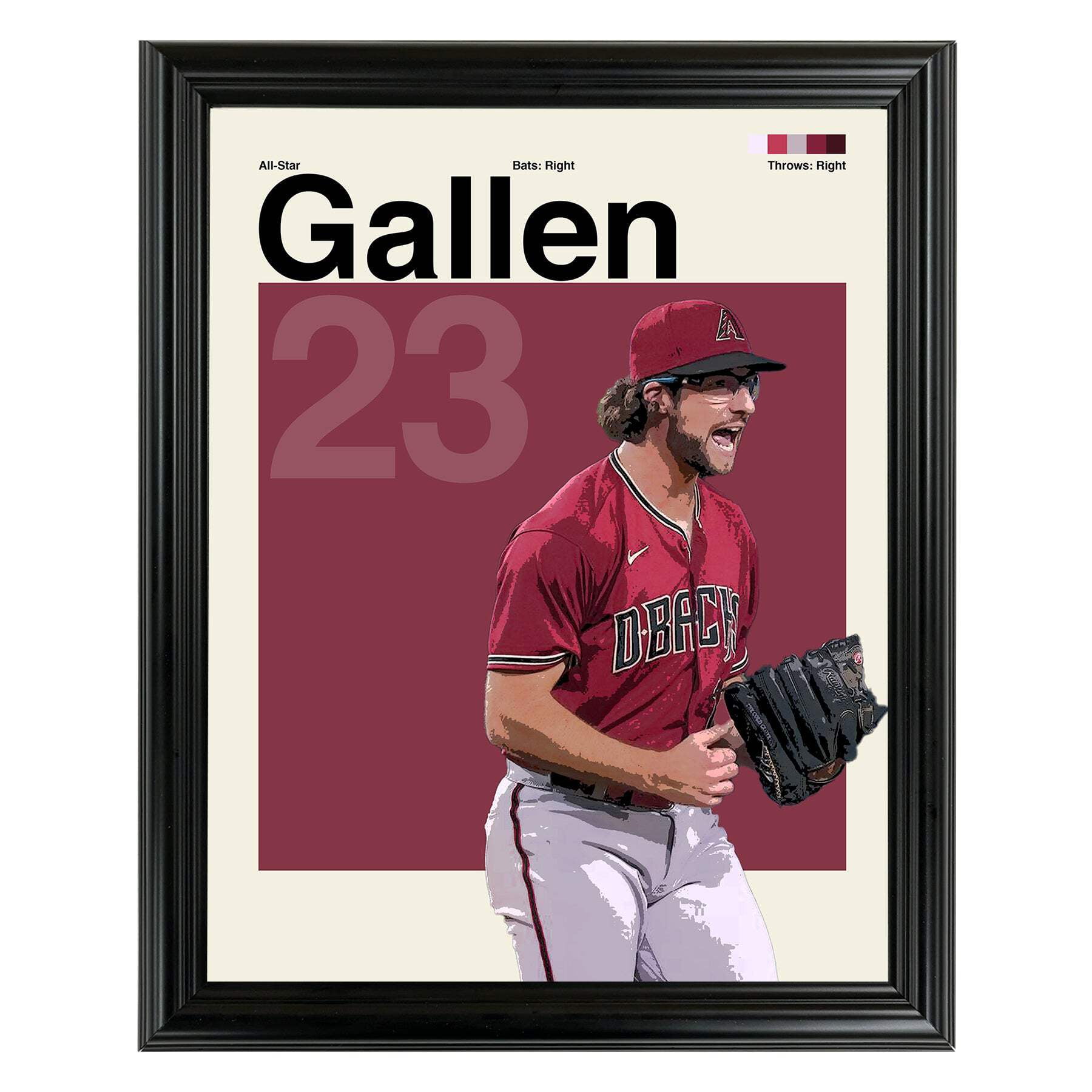 Zac Gallen Framed Sports Art Photo by Thomas Maxwell - Walmart.com
