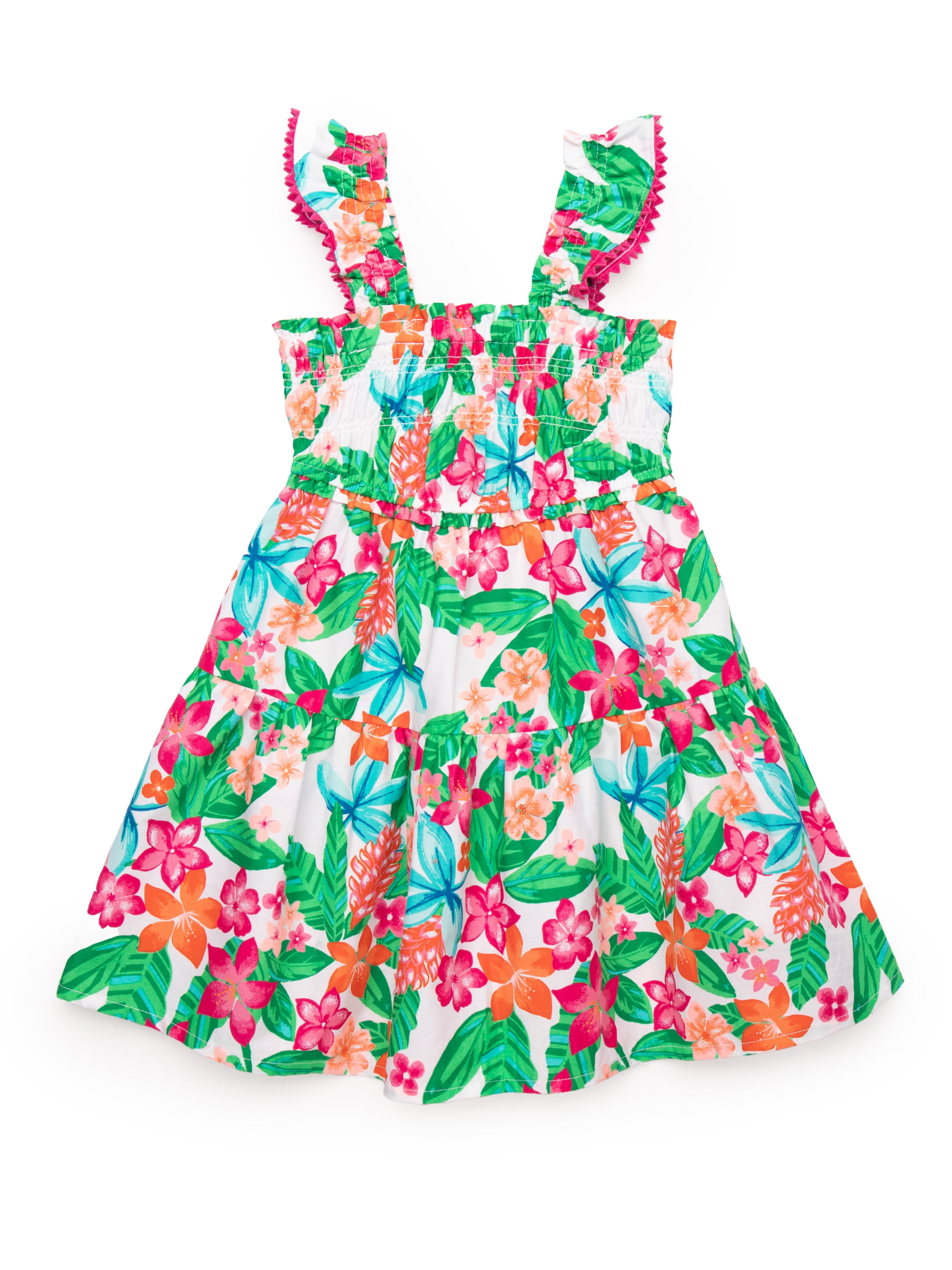 Zac Kids by Zac Posen Girls Cotton Smocked Dress with Flutter Straps ...