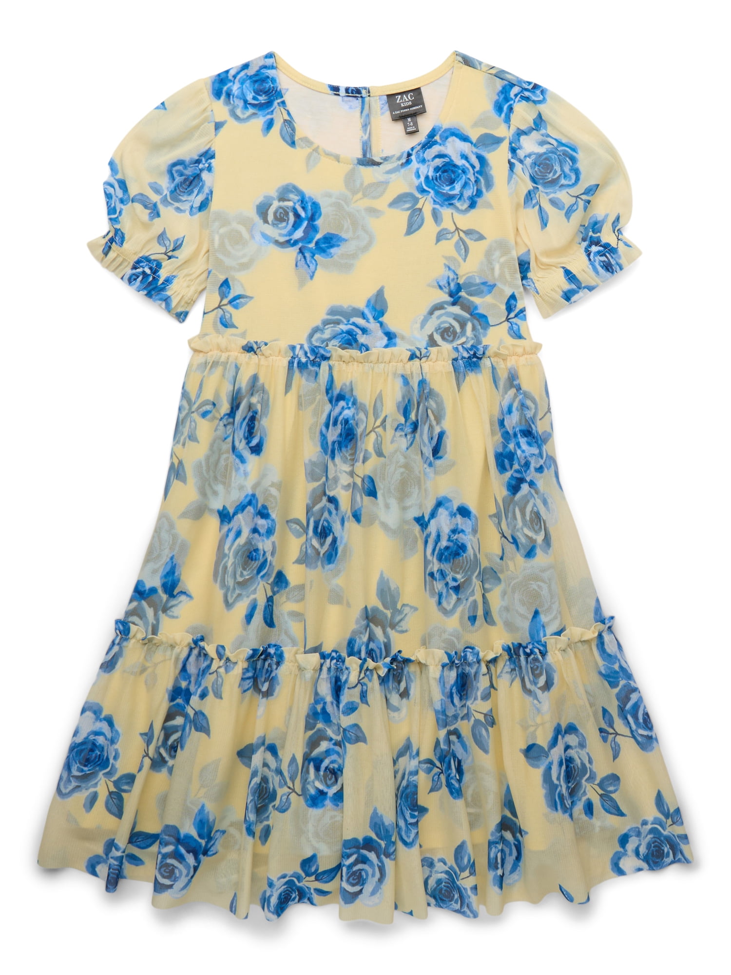 Zac Kids Girls Dresses Sizes 4-18 Cotton Smocked Puff Sleeve Ruffle ...