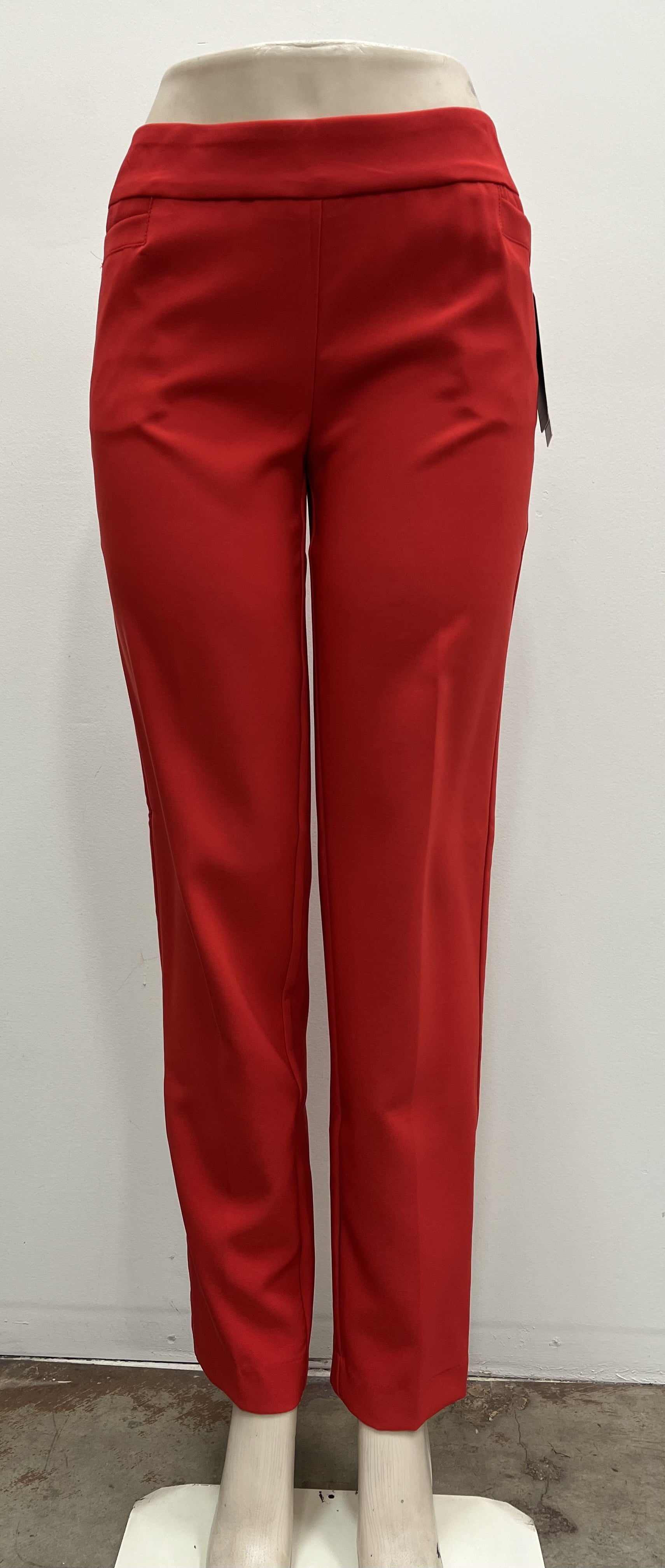 Zac & Rachel solid slim leg back pockets pull on Pants , Berry , 6 ...
