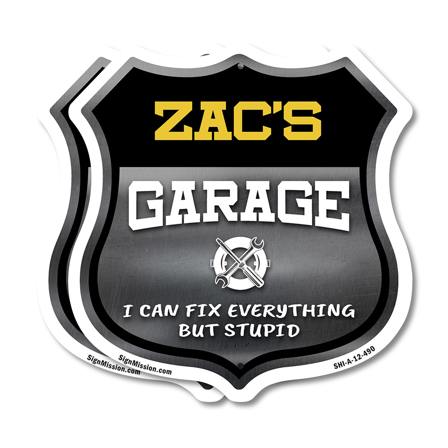 Zac's Garage I Can Fix Everything But Stupid (2 Pack) 12 inch X 12 inch ...