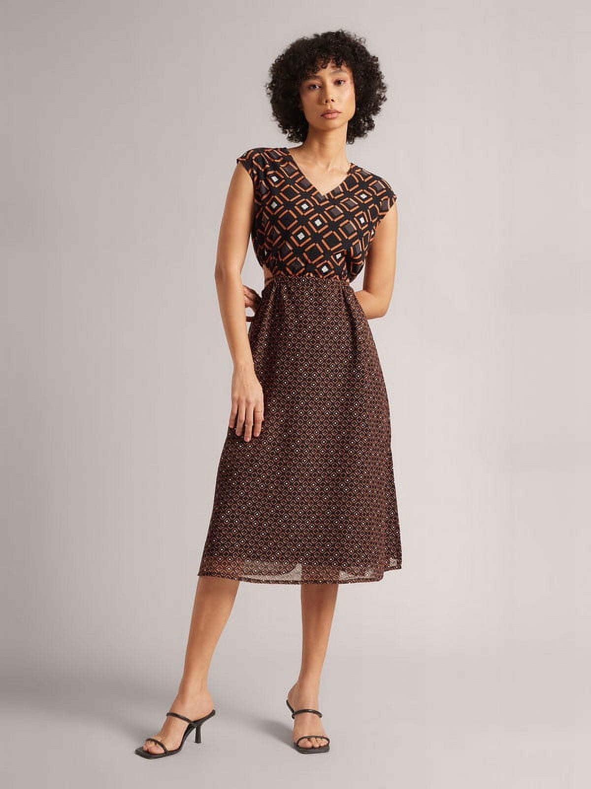Zaccai Women's Black Georgette Geometric Side Cut-Out Dress - Walmart.com