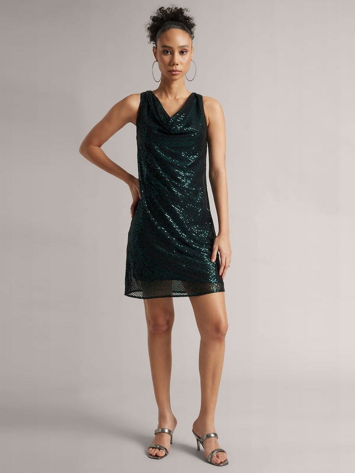 Zaccai Women's Black Poly Elastane Sequined Bodycon Dress - Walmart.com