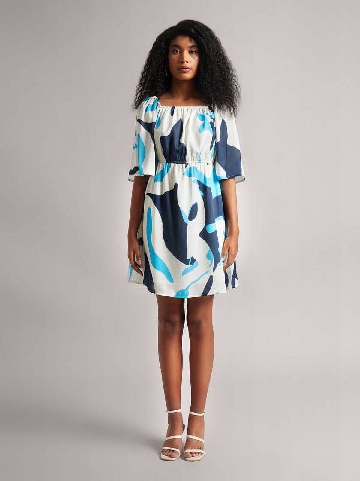 Zaccai Women's Off White Satin Abstract Back Cut-Out Dress - Walmart.com