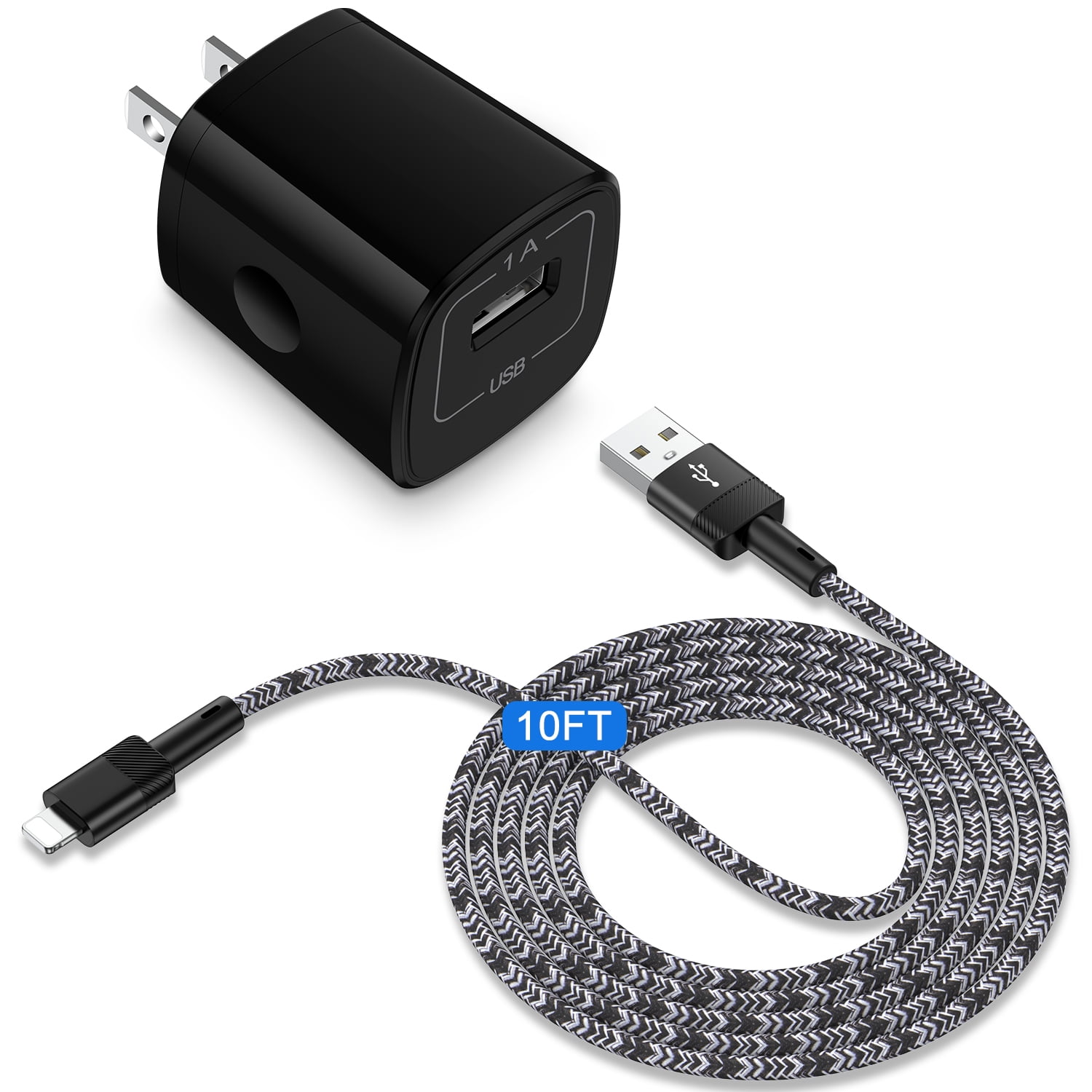 Zacenei iPhone Charger Block,iPhone Charger Cable 10ft Charging Cords ...