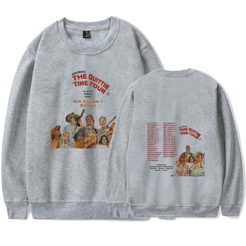 Zach Bryan Merch, Quittin Time Tour Unisex Winter Hoodie & LongSleeve ...