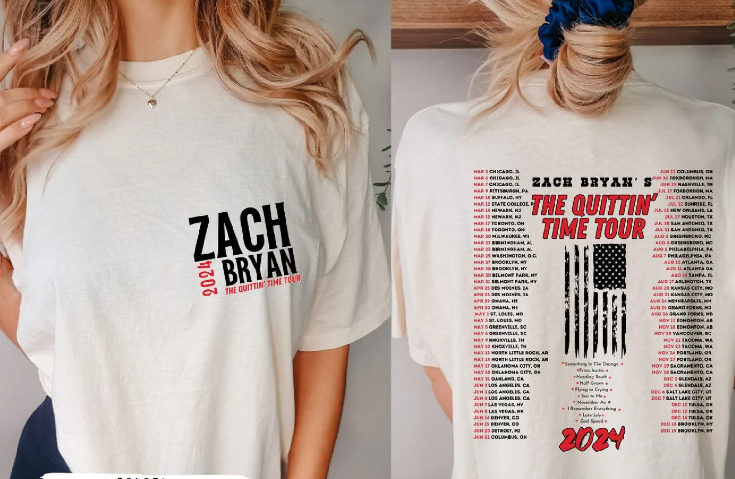Zach Bryan The Quittin Time Tour 2024 T-Shirt - Walmart.com