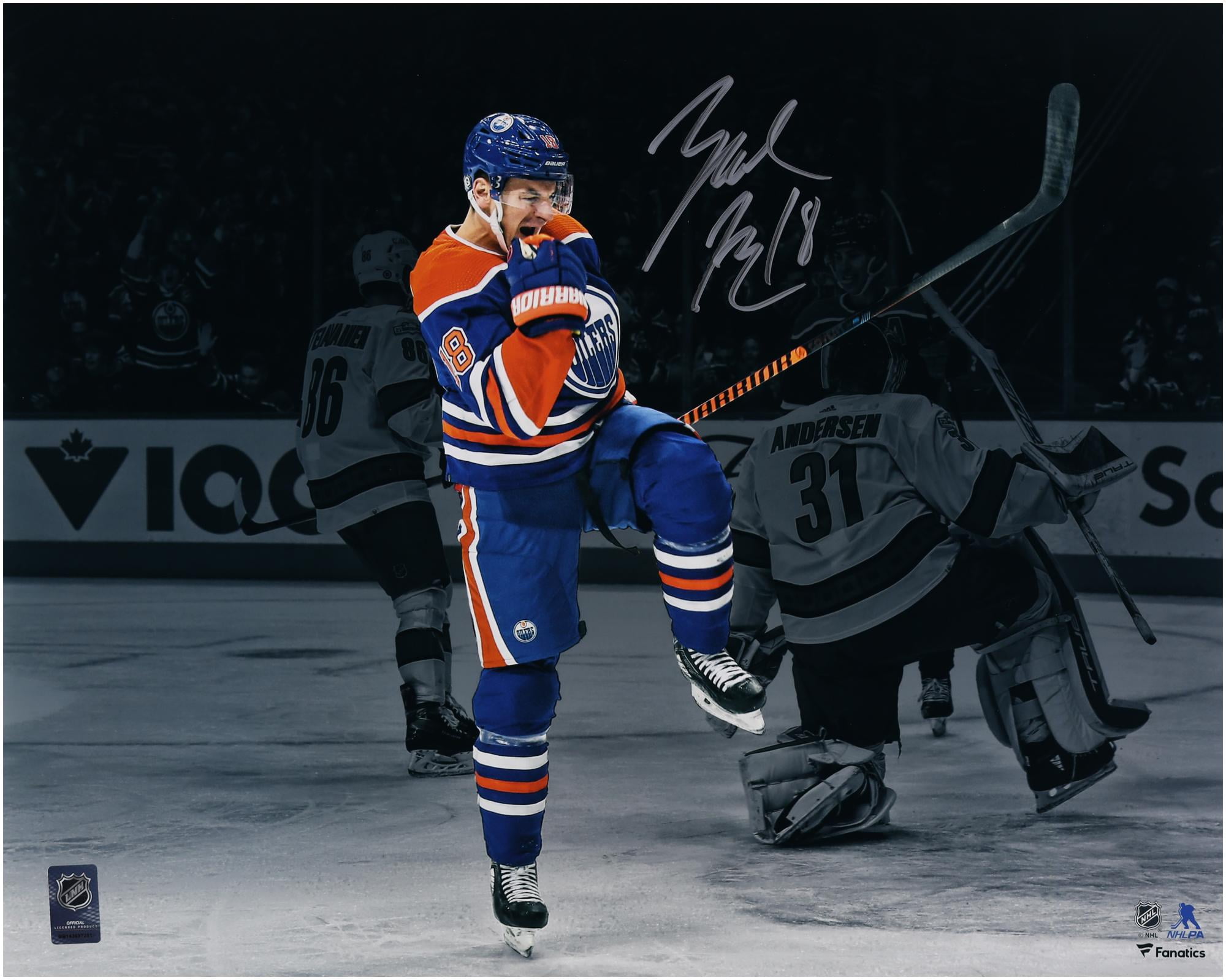 Zach Hyman Edmonton Oilers Autographed 16" x 20" Royal Jersey ...