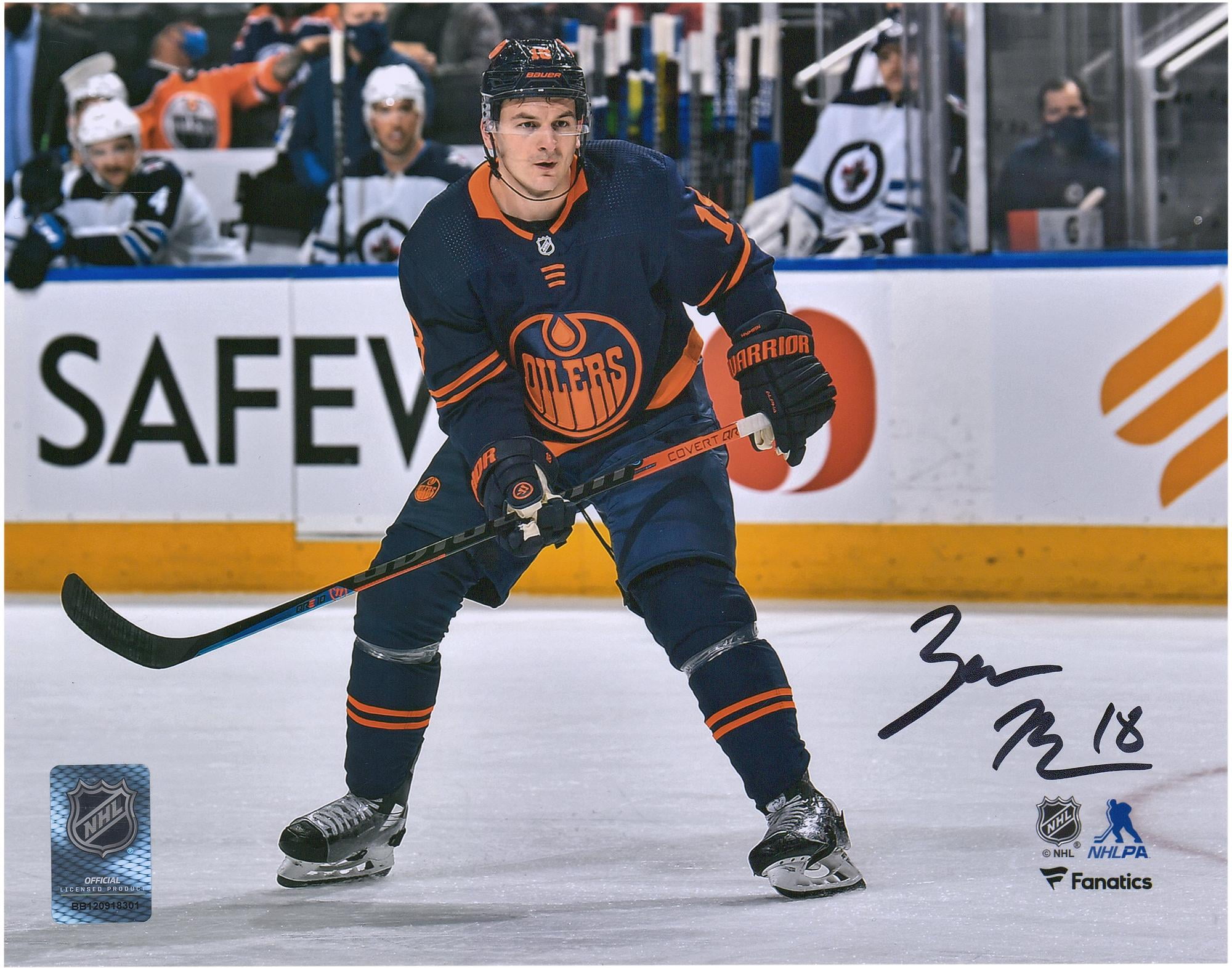 Zach Hyman Edmonton Oilers Autographed 8" x 10" Navy Skating Photograph ...