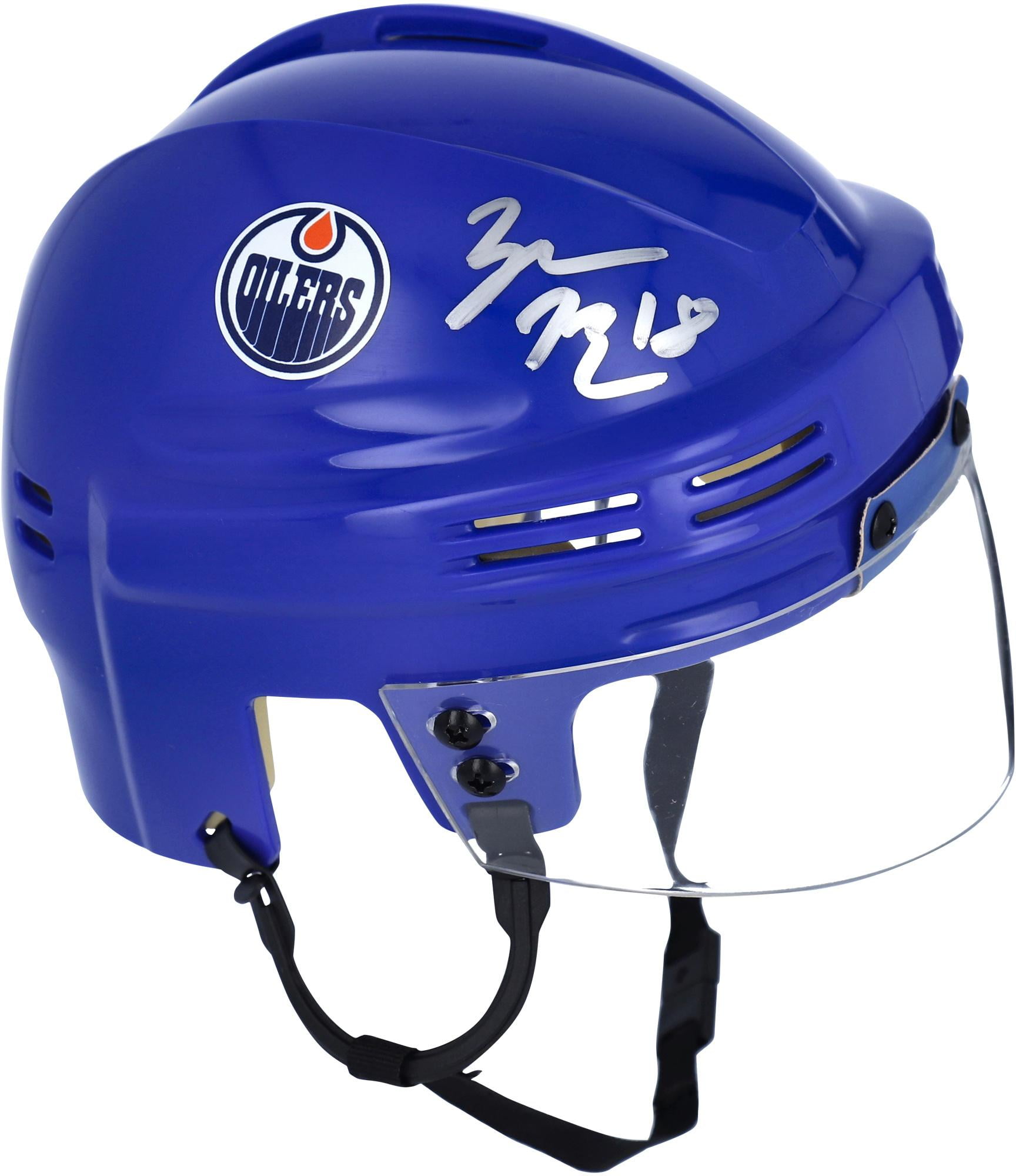 Zach Hyman Edmonton Oilers Autographed Blue Mini Helmet - Fanatics ...