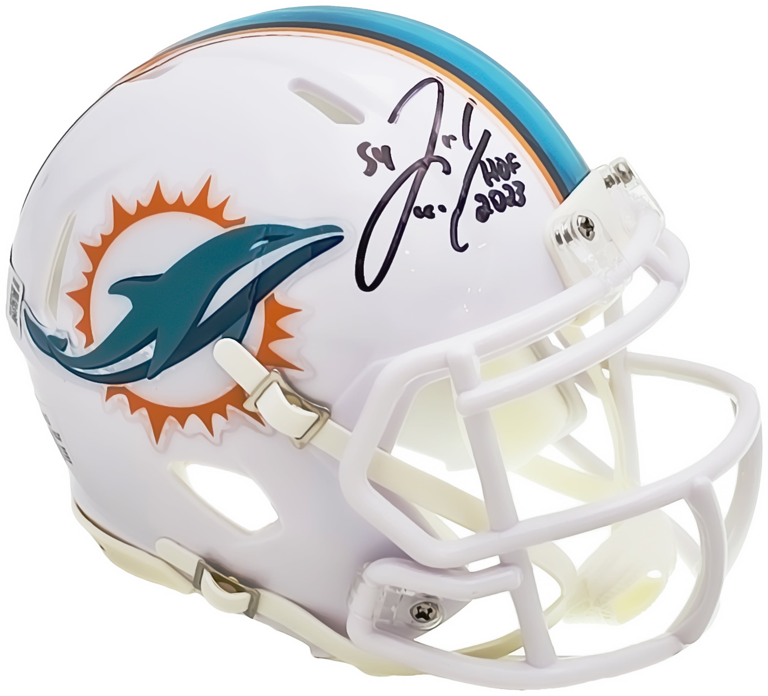 Zach Thomas Autographed Miami Dolphins White Speed Mini Helmet "HOF ...