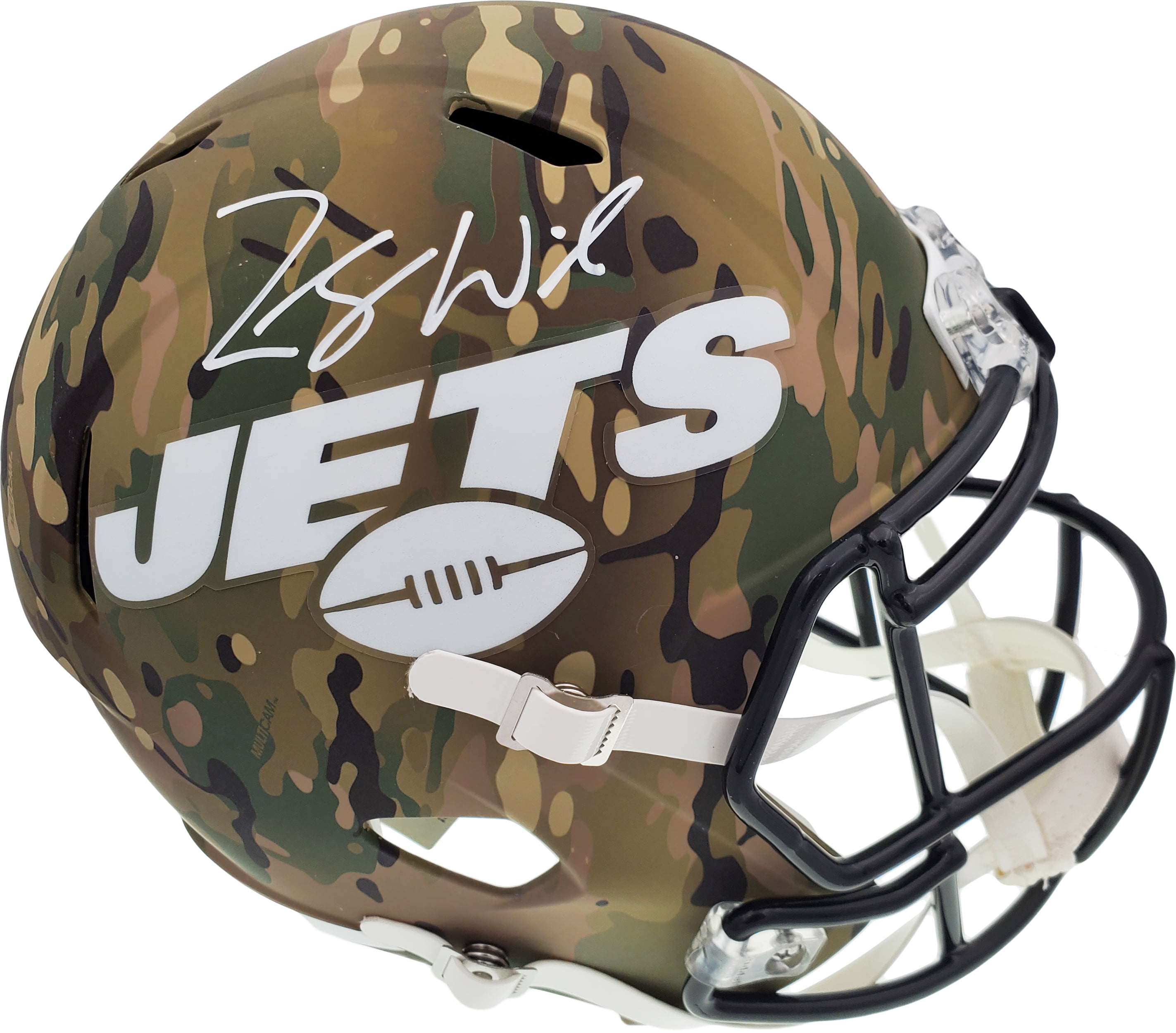 Zach Wilson Autographed New York Jets Camo Full Size Replica Speed ...