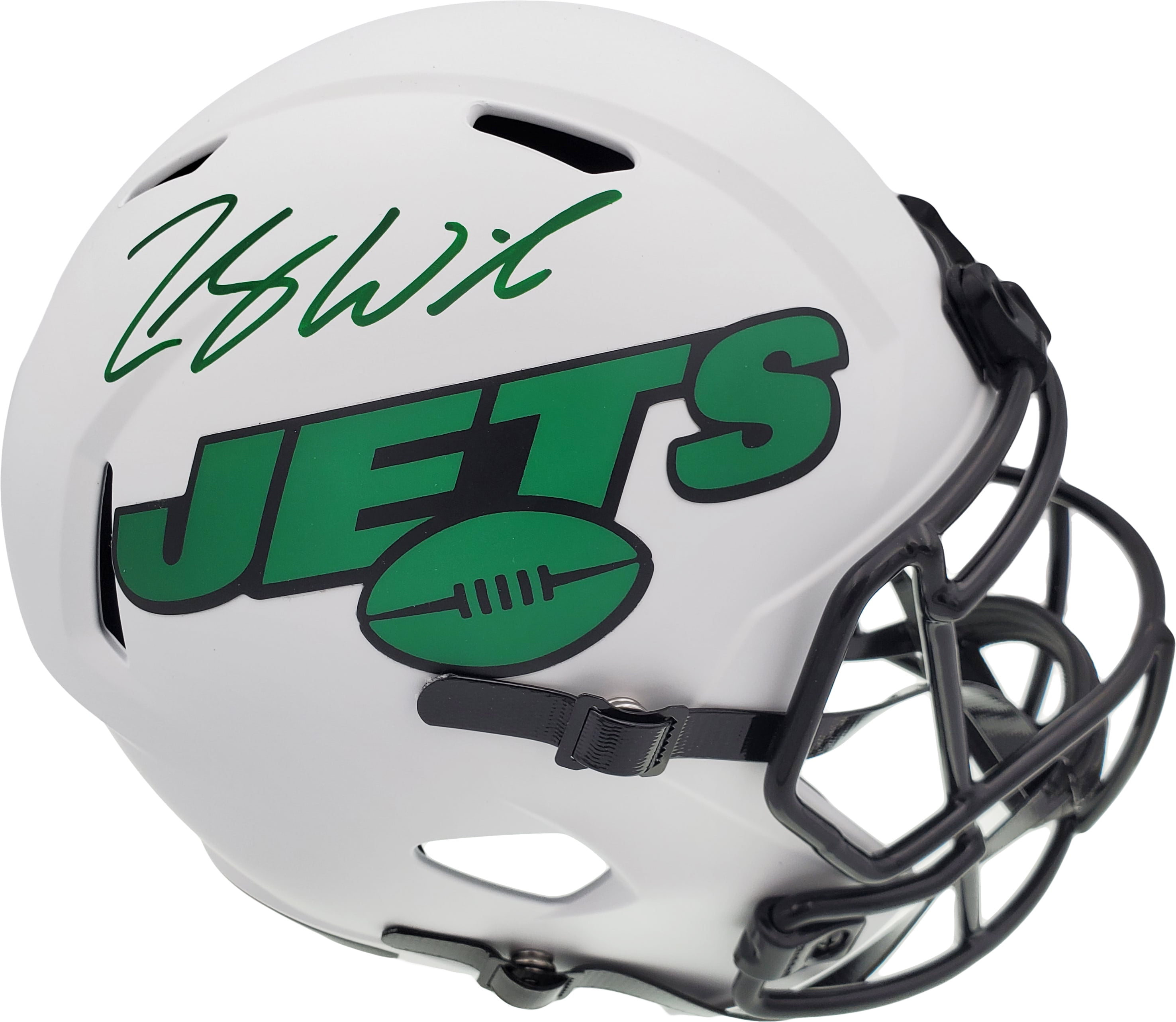 Zach Wilson Autographed New York Jets Lunar Eclipse White Full Size ...
