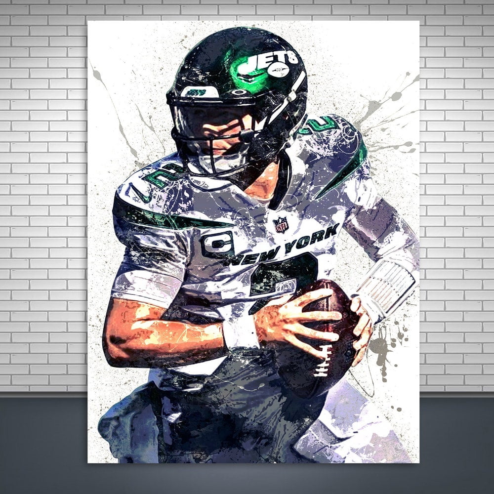 Zach Wilson Poster Print, sport poster, NY football team, Man Cave ...