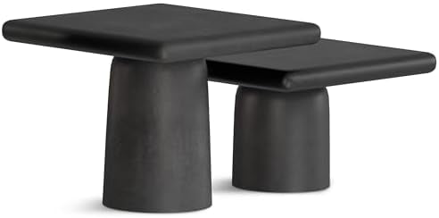 Zachary Coffee Table 2-Piece Set - 42 inch Wide Cast Aluminum Square ...