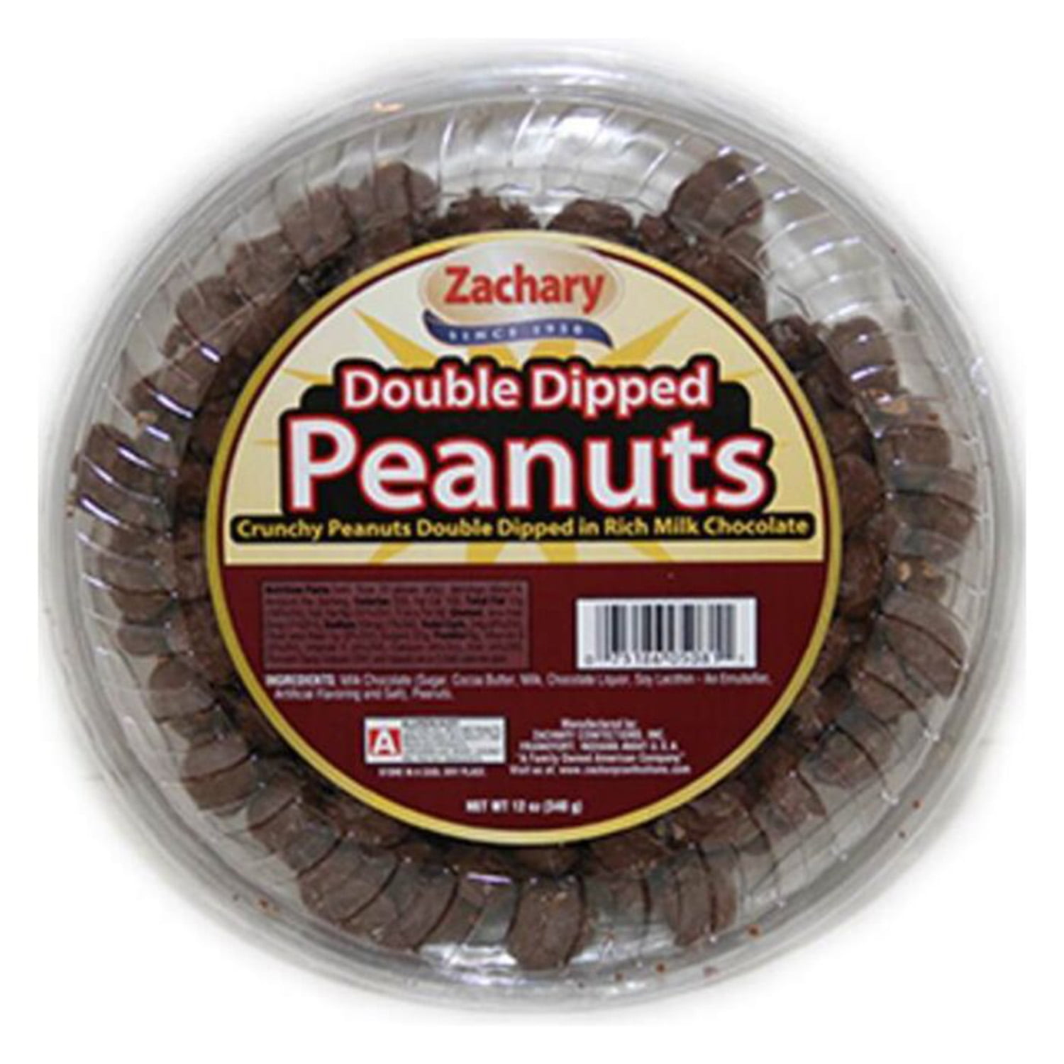 Zachary Double Dipped Peanuts 12oz Tub - Walmart.com