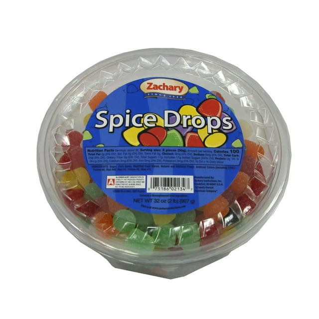 Zachary Assorted Flavored Gum Drops, 32 oz. Regular Size Jelly Candy ...