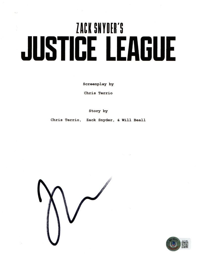 Zack Snyder Signed Autographed Script Cover Print Justice League BAS ...