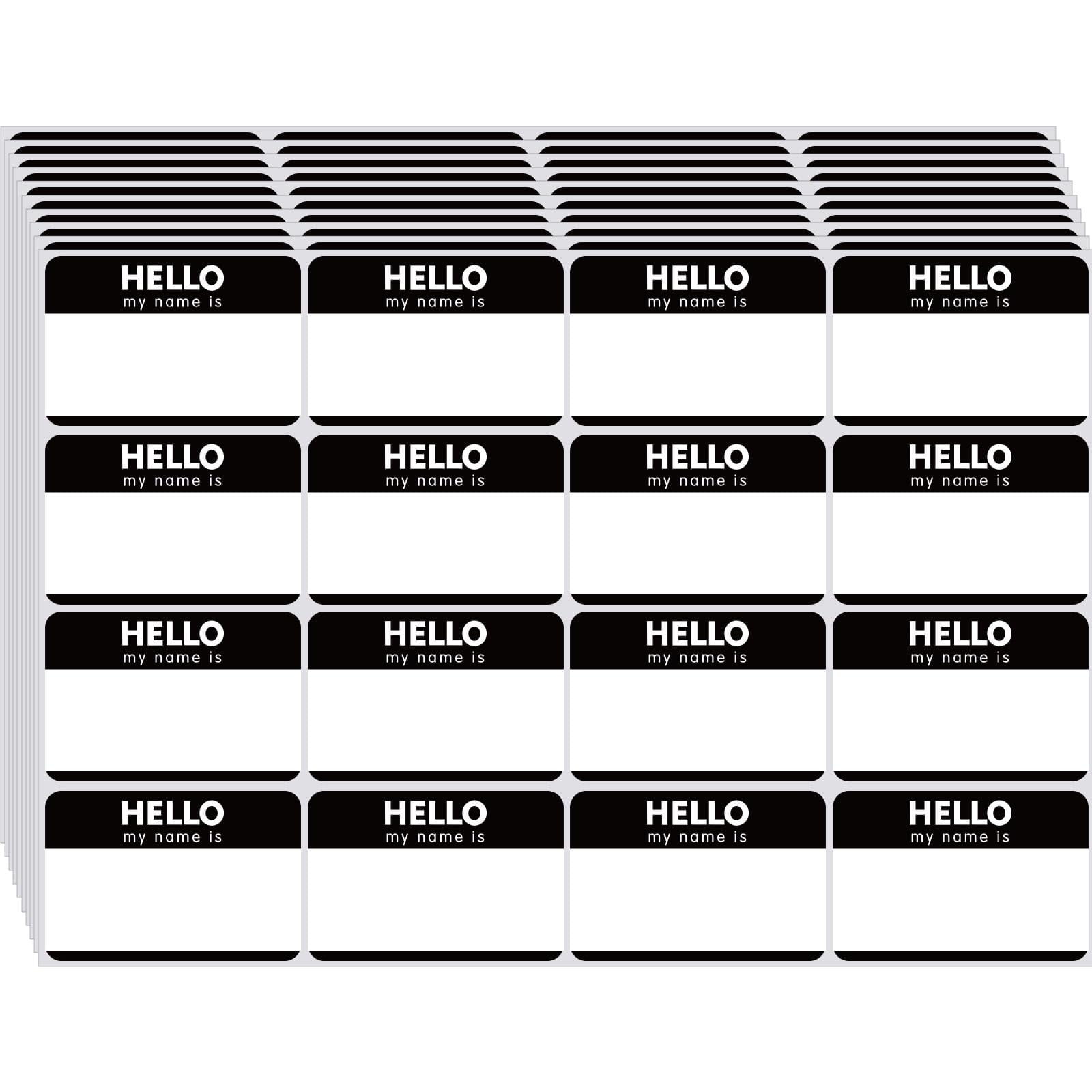 Zacool 480 Pcs Black Name Tag Stickers (3 "x 2") Identification Badges ...