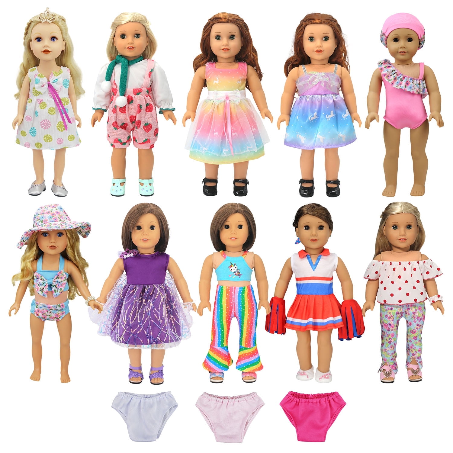 Zacro 22PCS American Girls Doll Clothes and Accessories for 18 inch ...