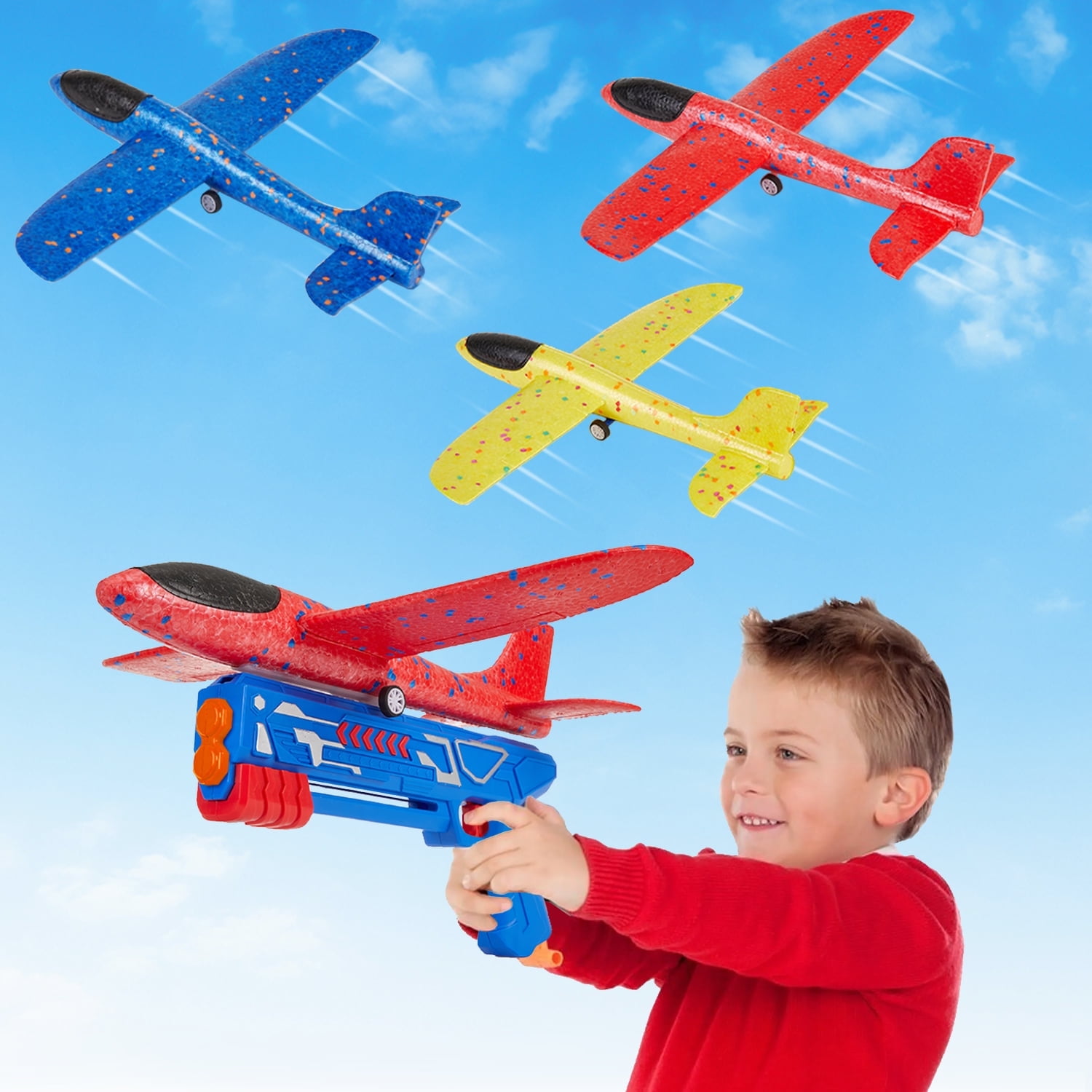 Zacro Airplane Launcher Toys(3 Pack ), Foam Glider Catapult Airplane ...