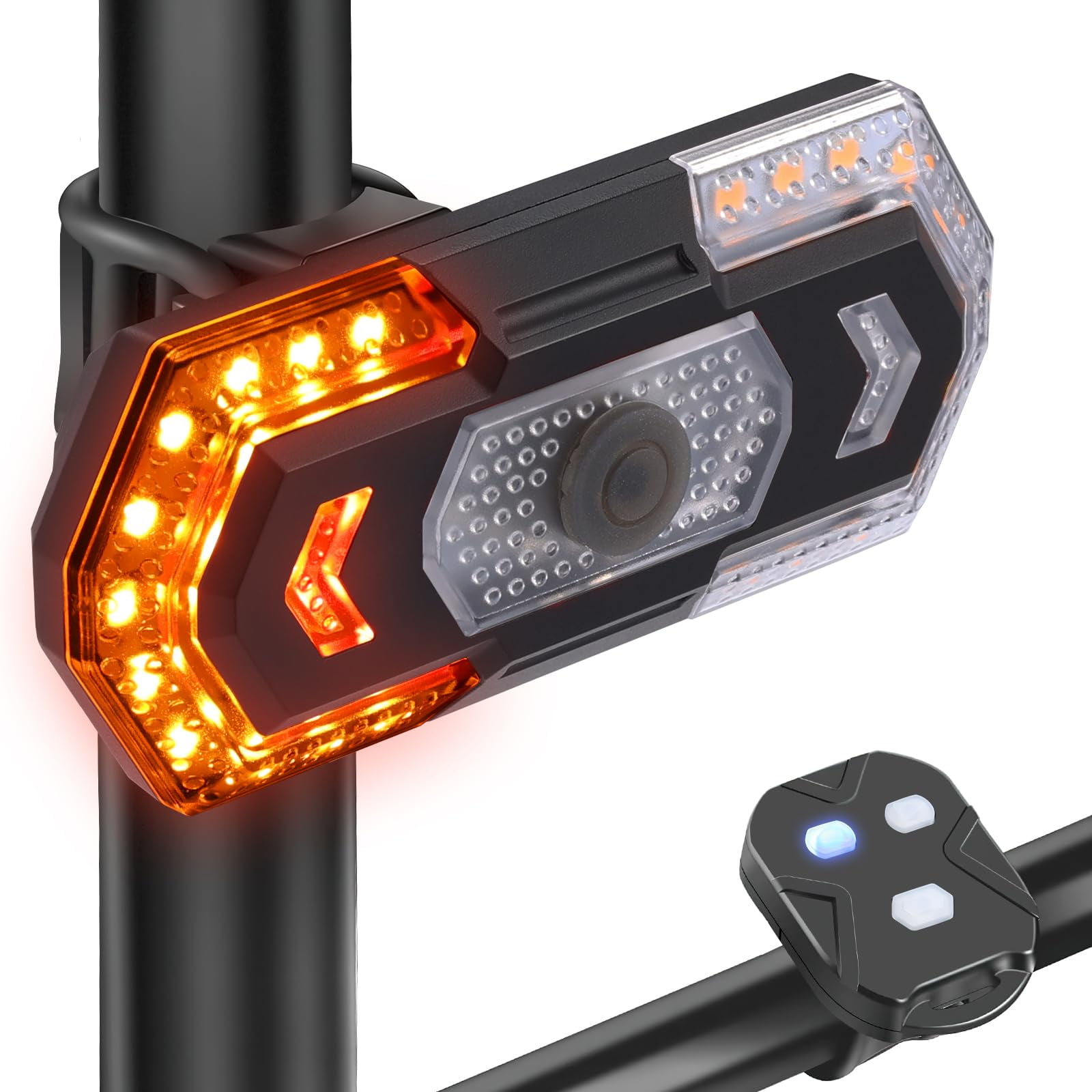 Zacro Bike Tail Light with Turn Signals, USB Rechargeable Rear Bike ...