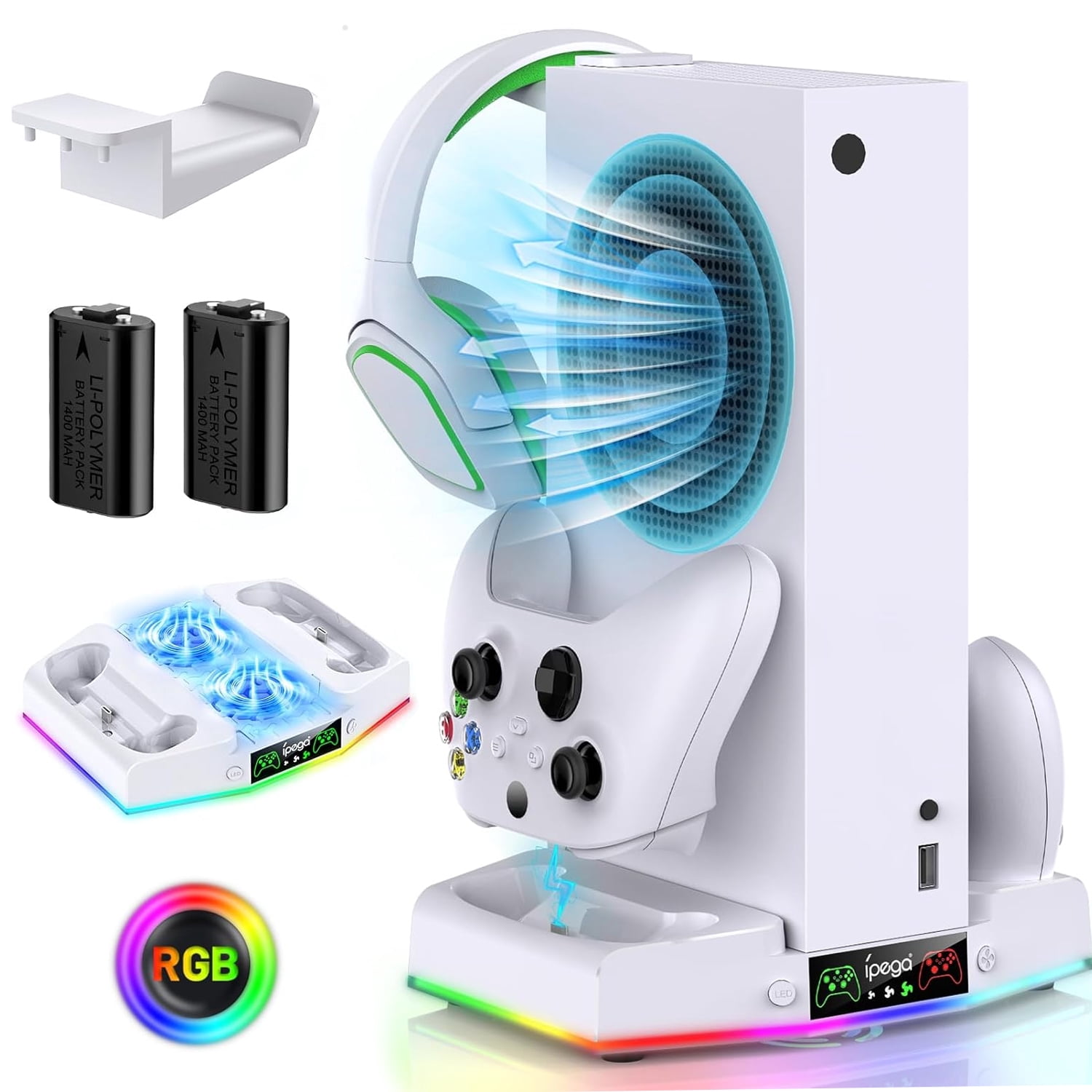 Zacro Cooling Fan Charging Station for Xbox Series S, Dual Charger Dock ...