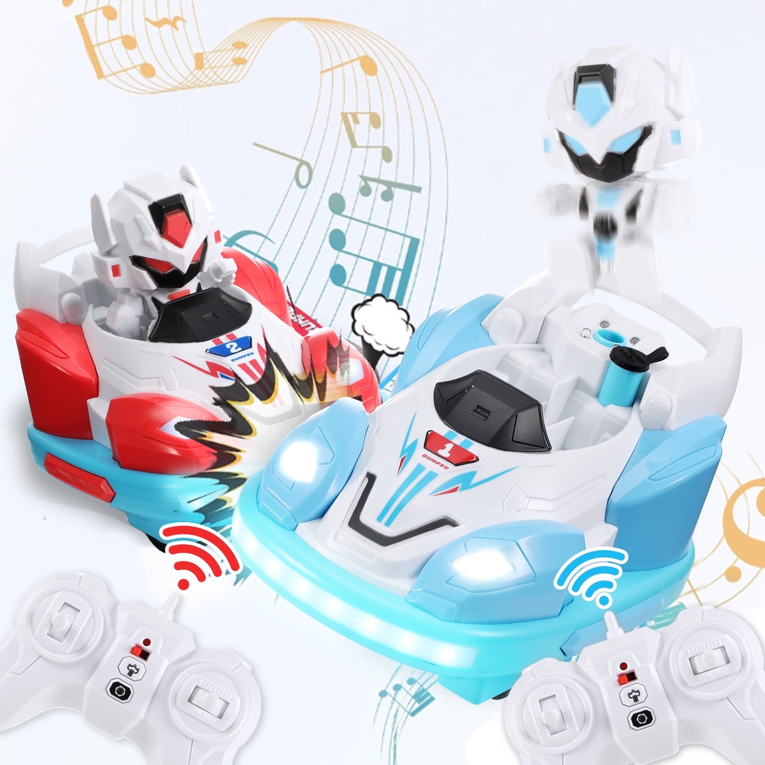 Zacro RC Bumper Cars, Mini Remote Control Ejector Vehicles for Kids, RC ...