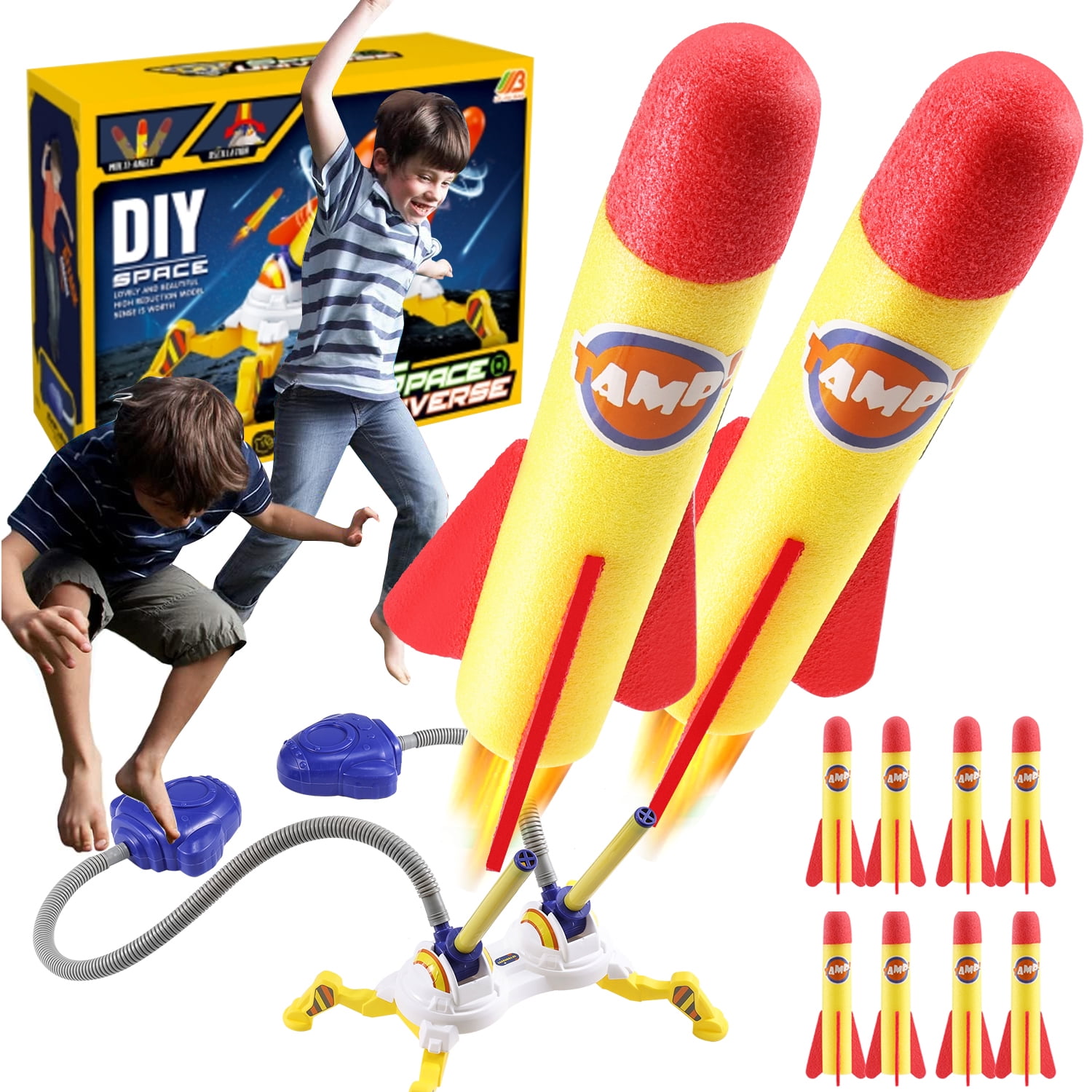 Zacro Rocket Launcher for Kids, Dual Dueling Rocket Toy Shoots Up to ...