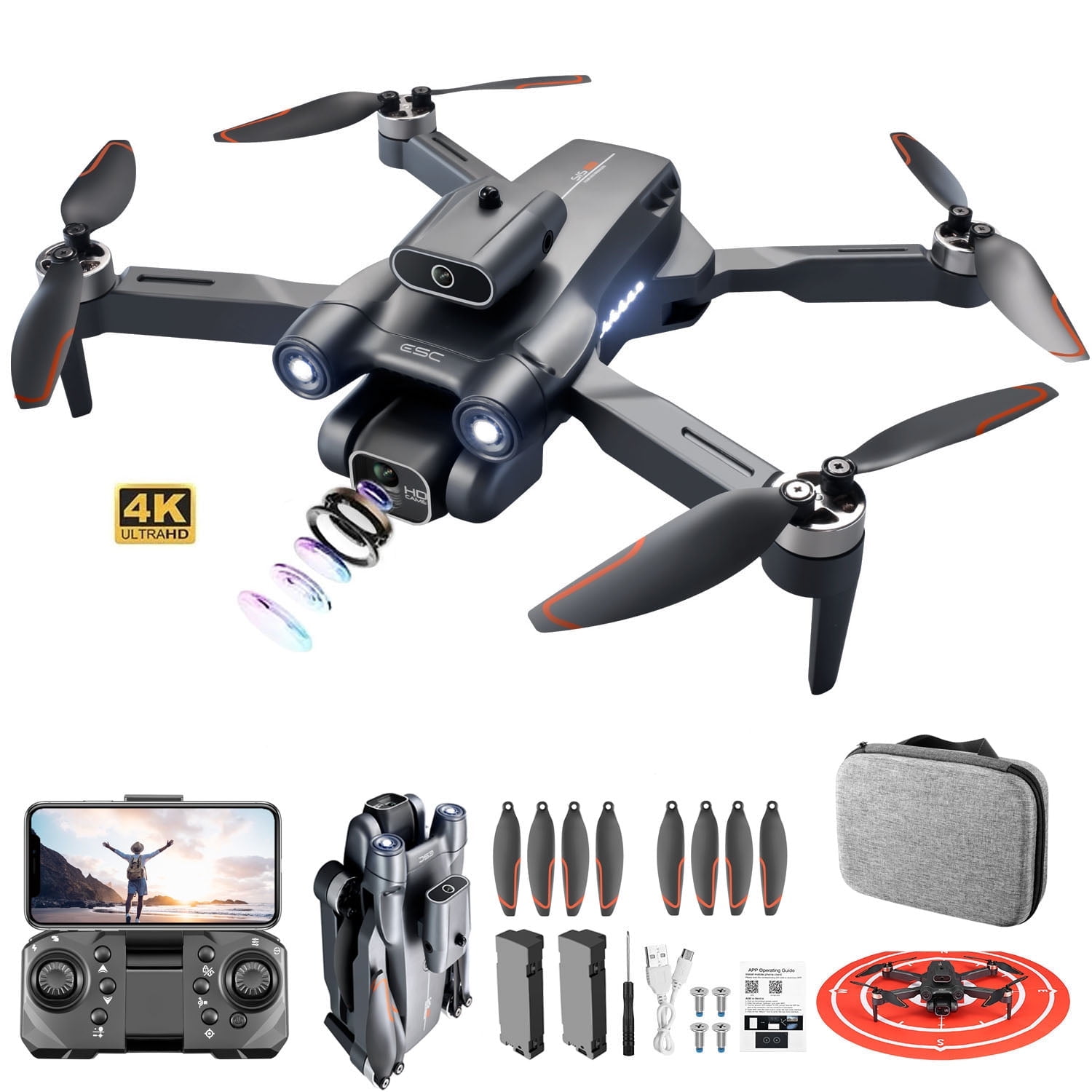 Zacro S1S Drone with 4K Camera for Adults Kids, WIFI FPV Live Video ...