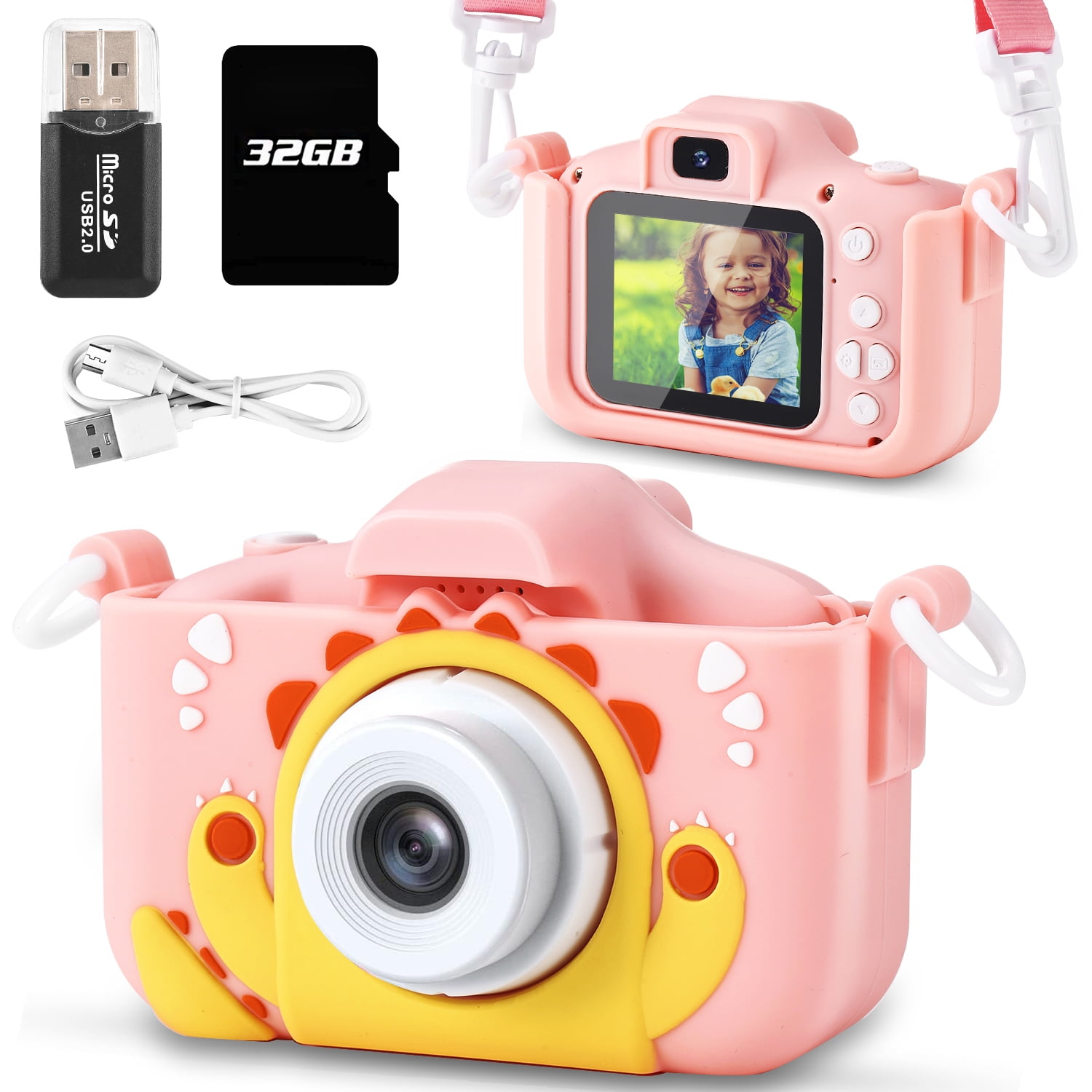 Zacro Kids Camera Toy, 1080P HD, Mini Rechargeable with 32GB SD Card ...