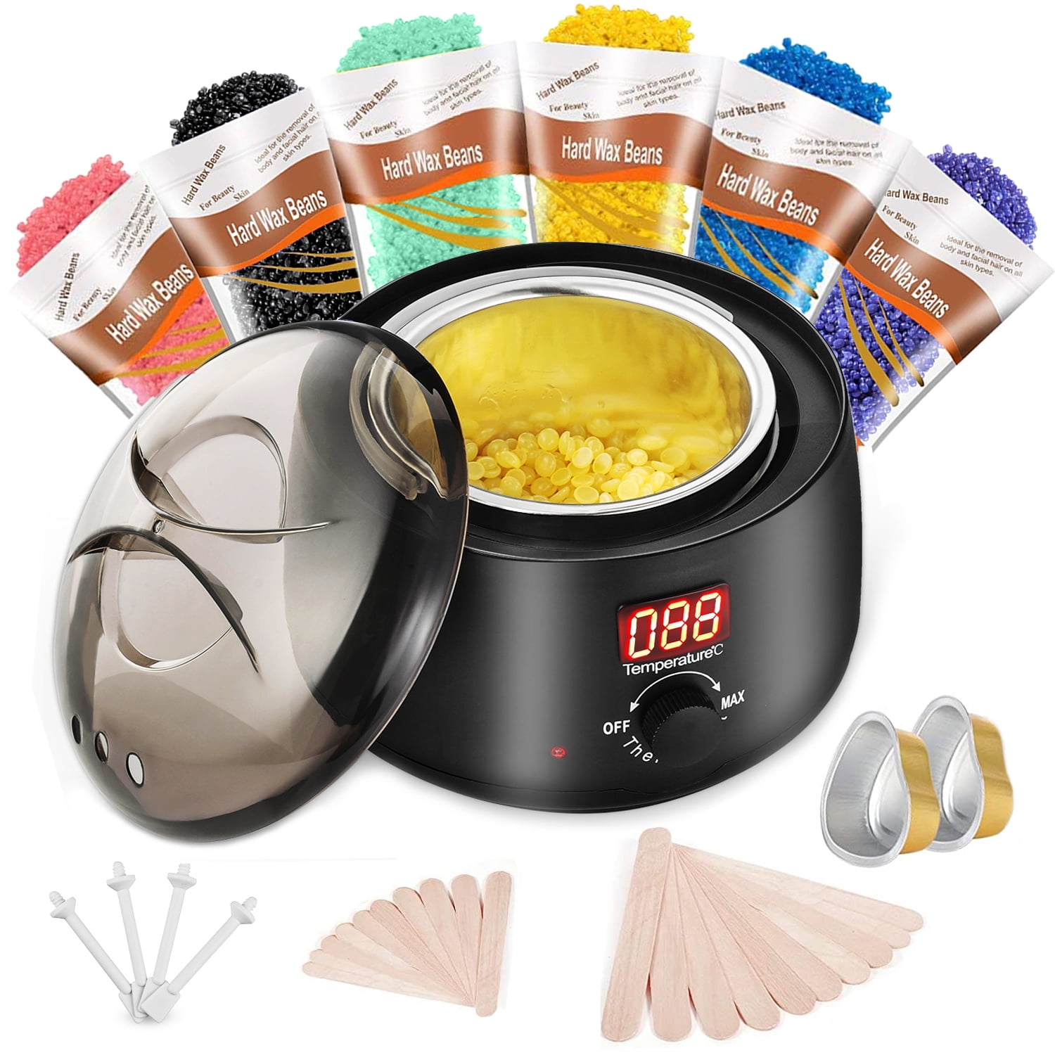 Zacro Waxing Kit for Women and Men, Wax Warmer for Hair Removal with 6 ...