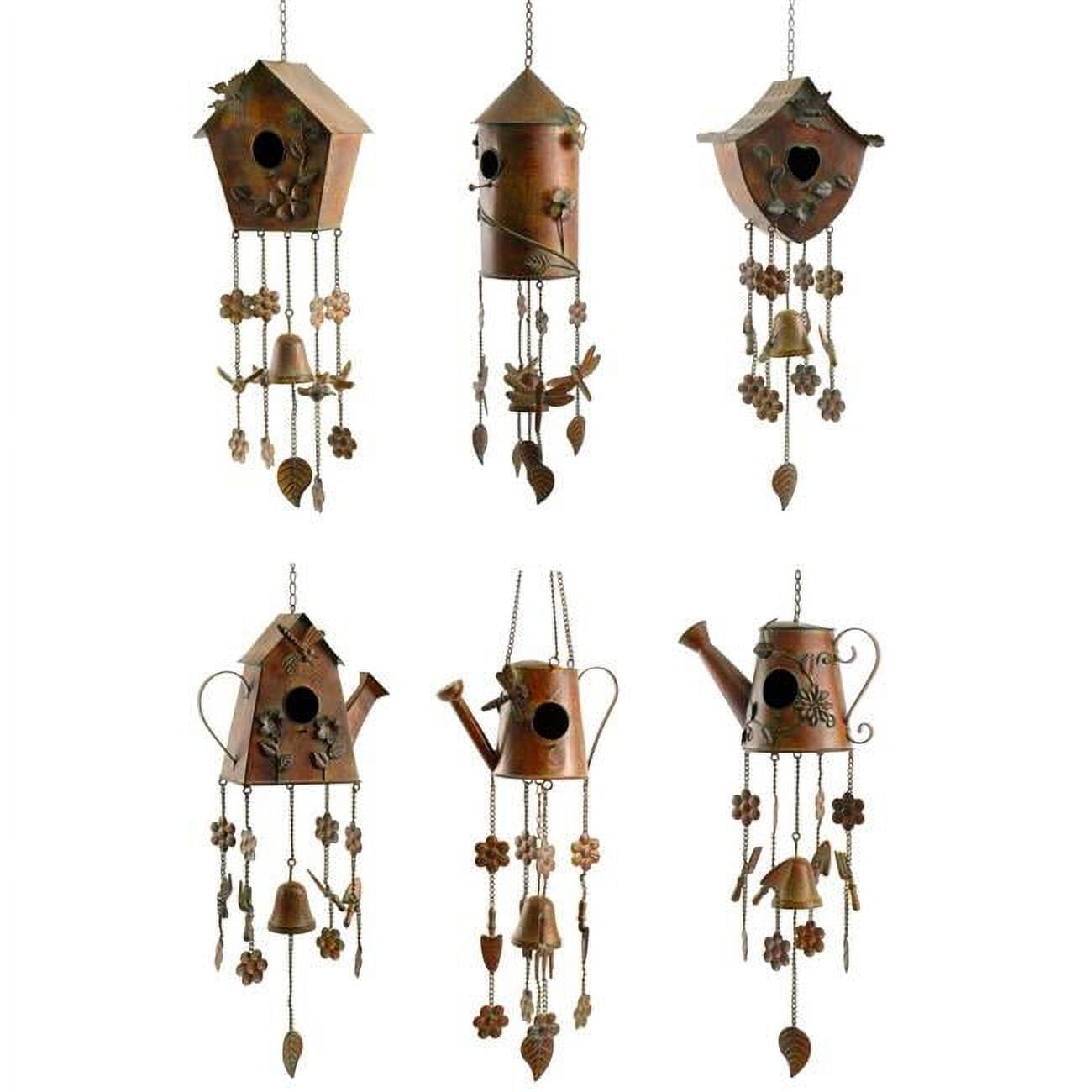 Zaer LS132817 Assorted Style Hanging Birdhouse Wind Chimes - Set of 6 ...